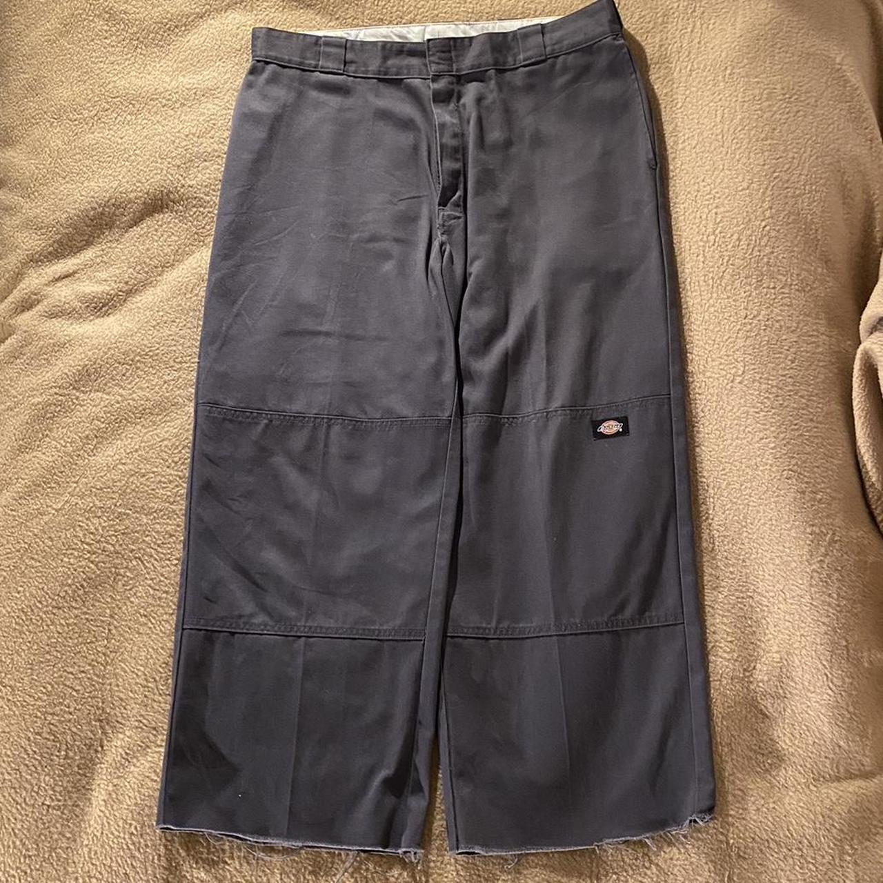 36 x 32 grey dickie double knees cropped to a 28... - Depop