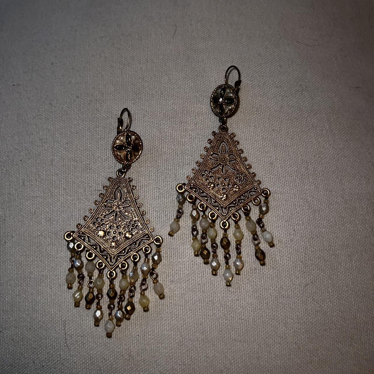 Super pretty large gold Moroccan style dangle... - Depop