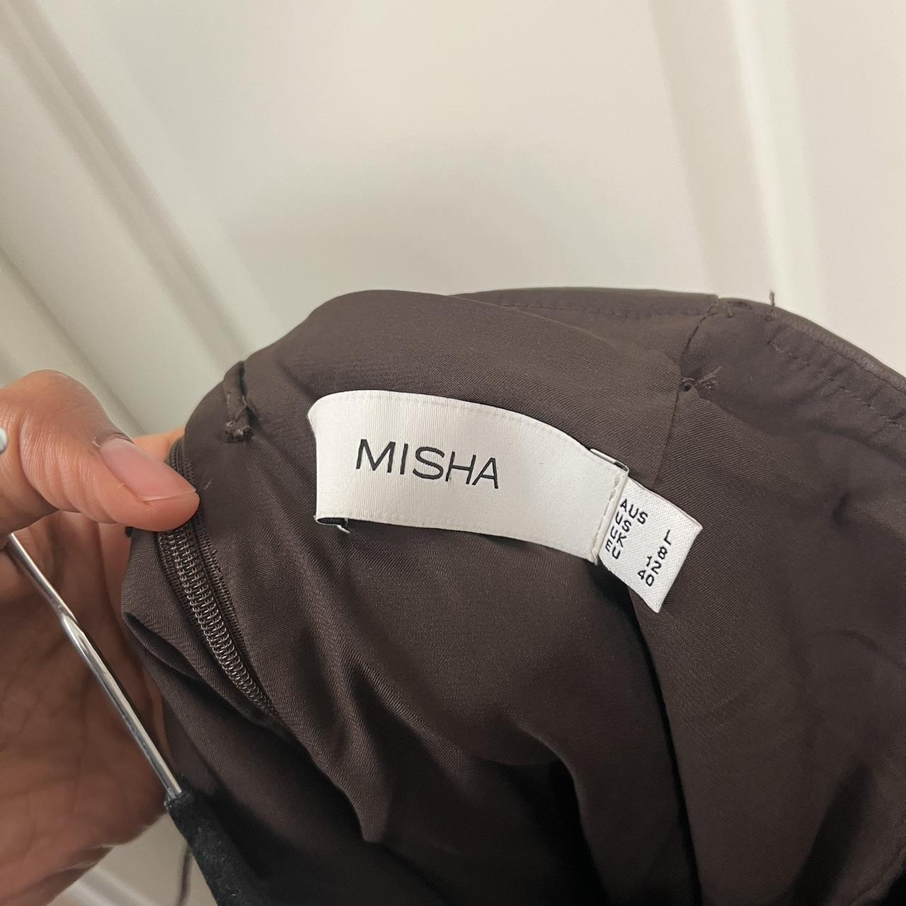 Misha brown leather dress. In mint condition size 8... - Depop
