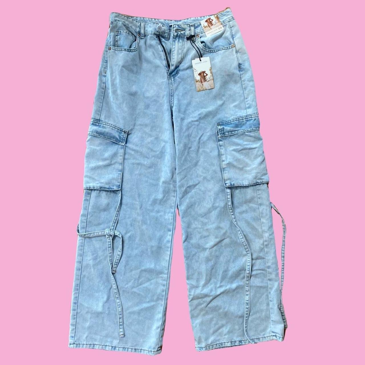 NWT light Blue cargo pants with a perfect baggy fit,... | Depop