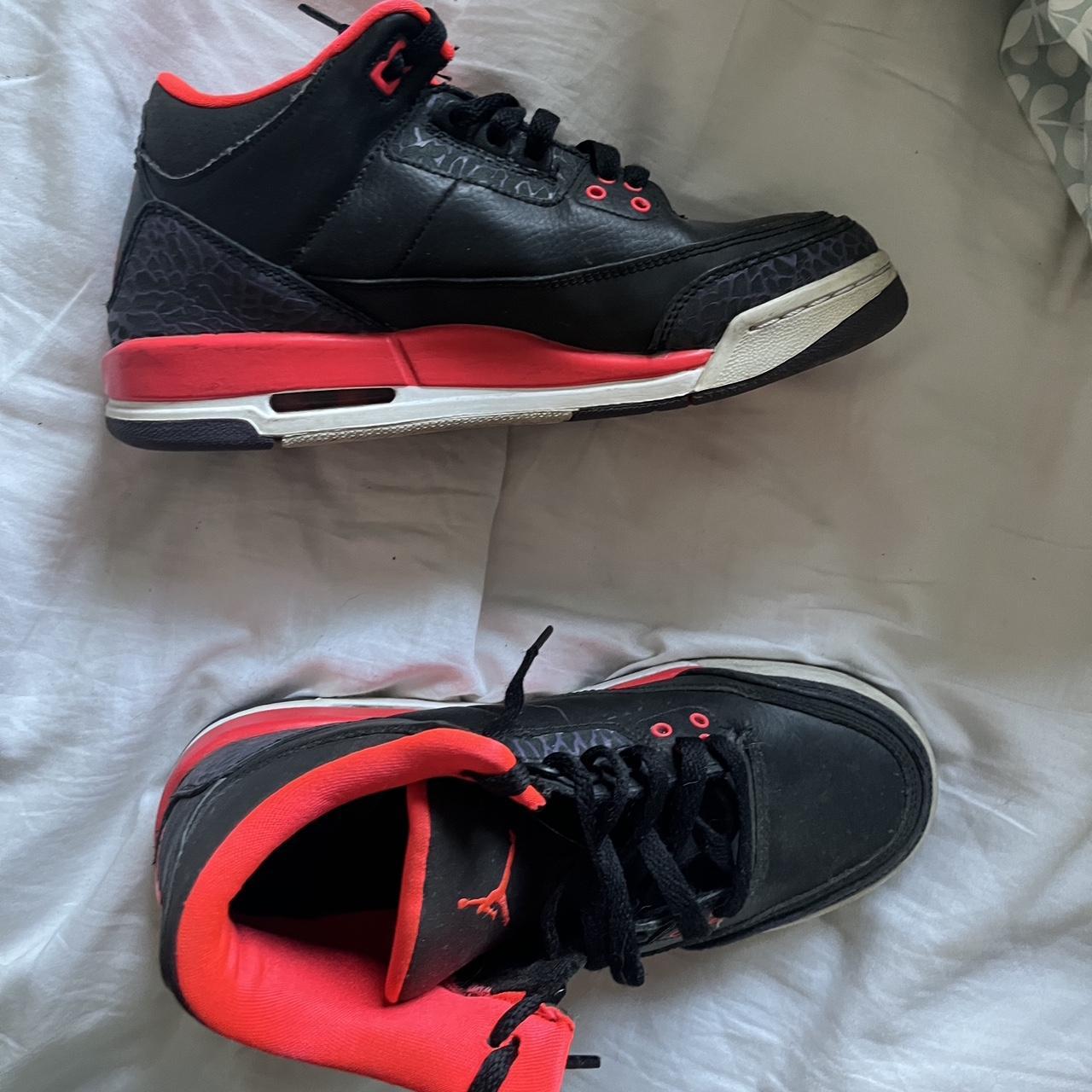 Red and black Jordan 3 So nice just don’t wear... - Depop