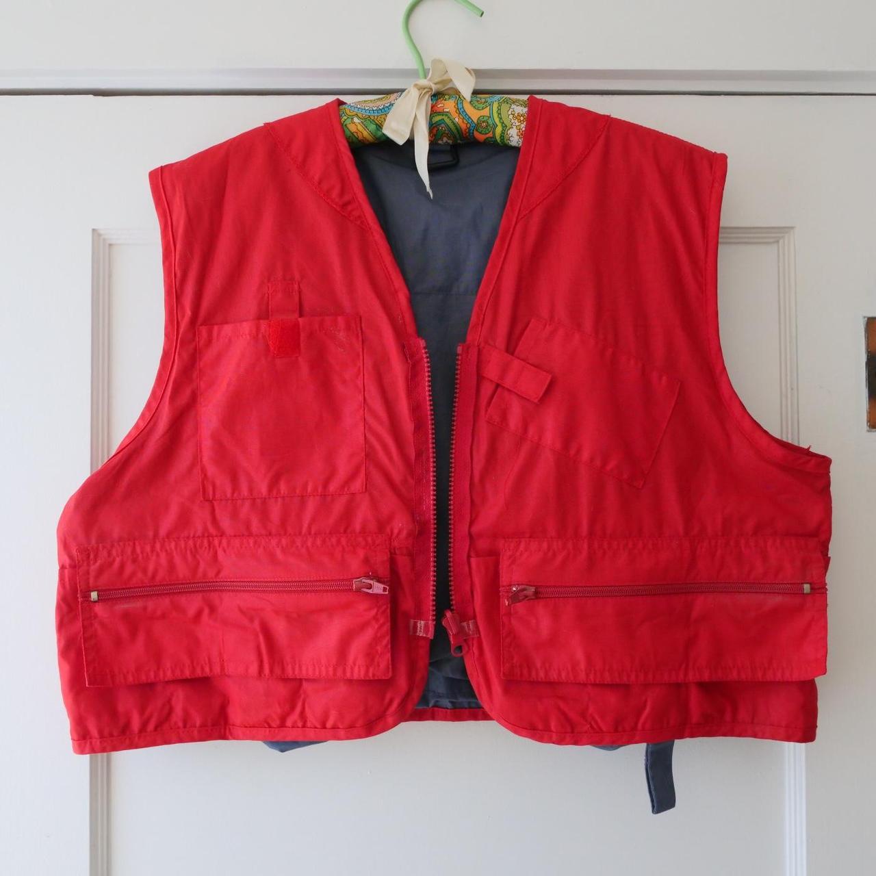 Men's Grey and Red Gilet | Depop