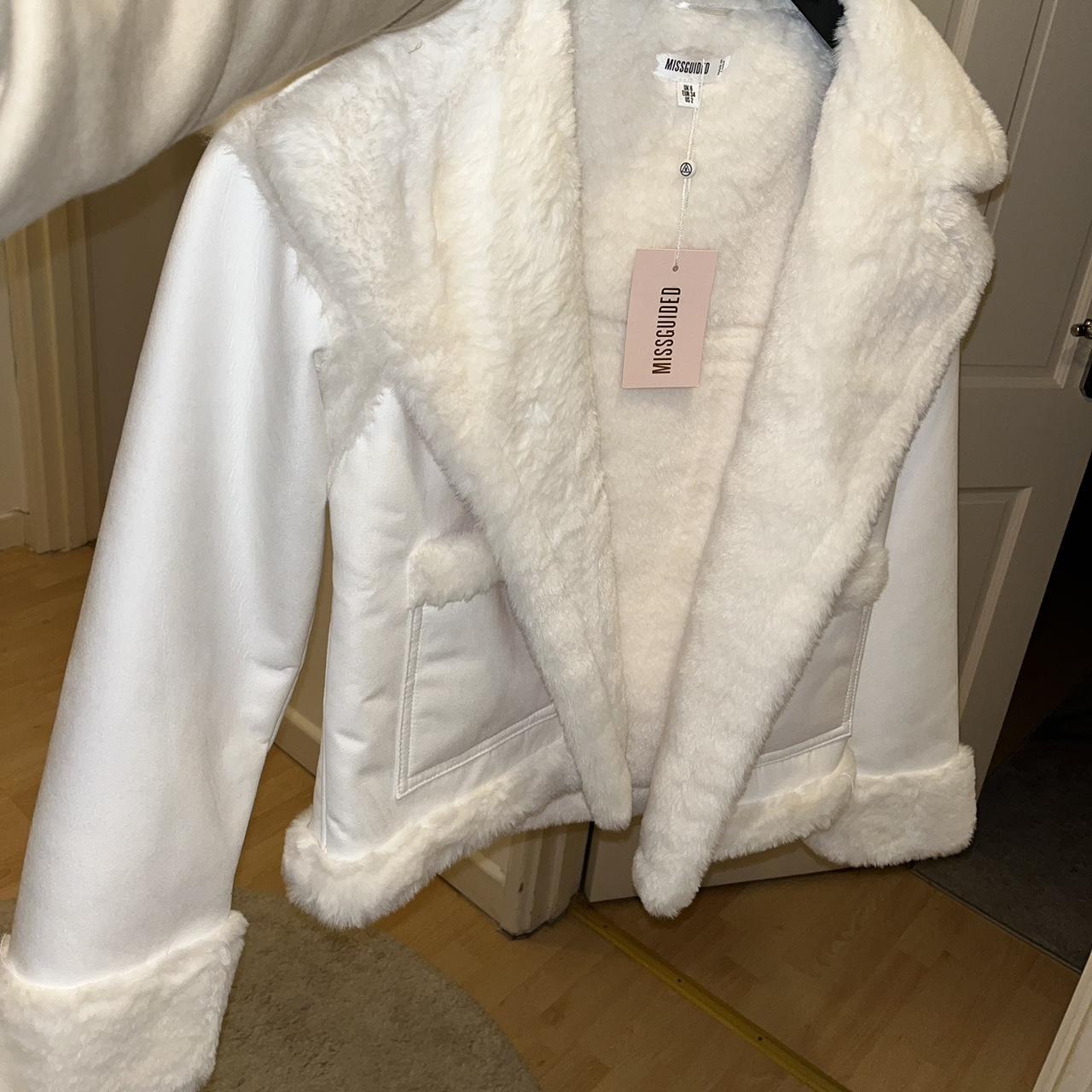 Missguided Women's White Jacket | Depop