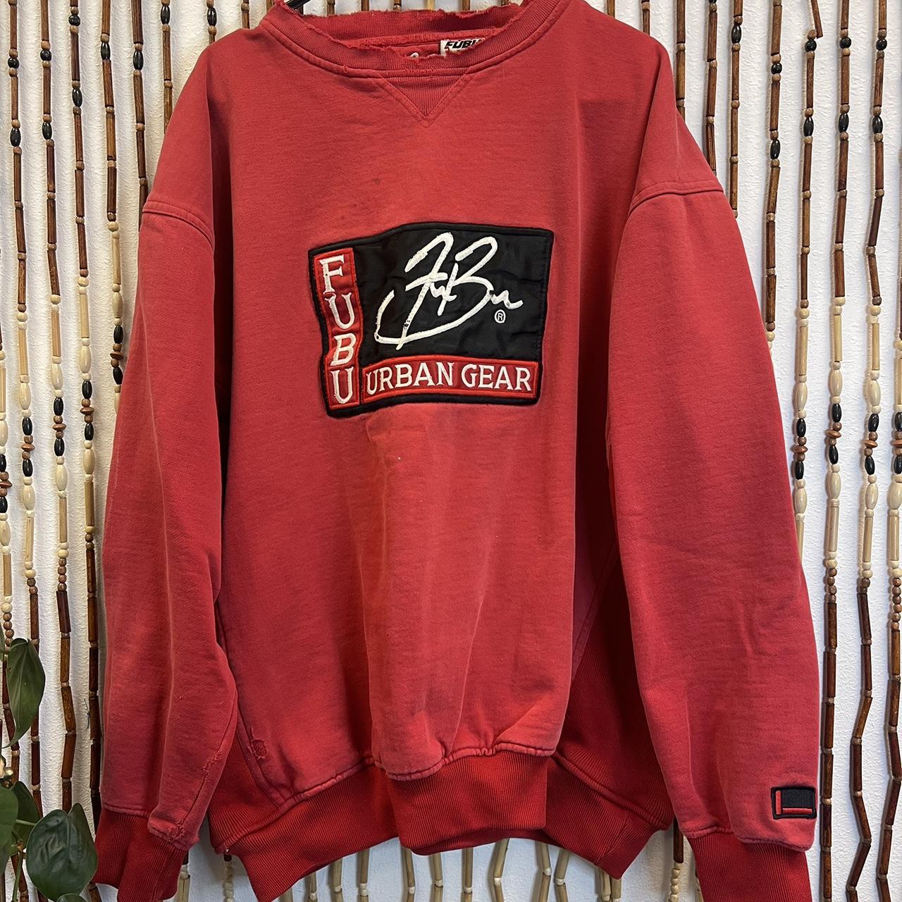 fubu crewneck, worn but cute. a couple stains as shown - Depop