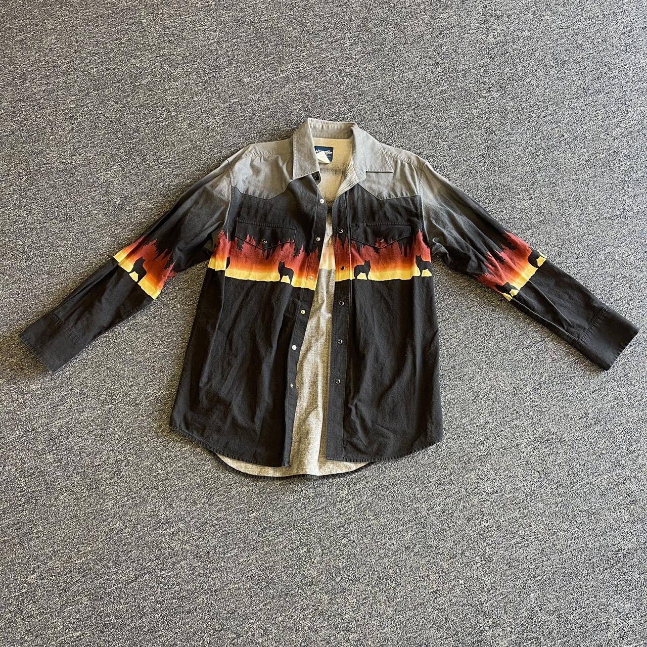 Men’s wrangler pearl snap button up - Depop