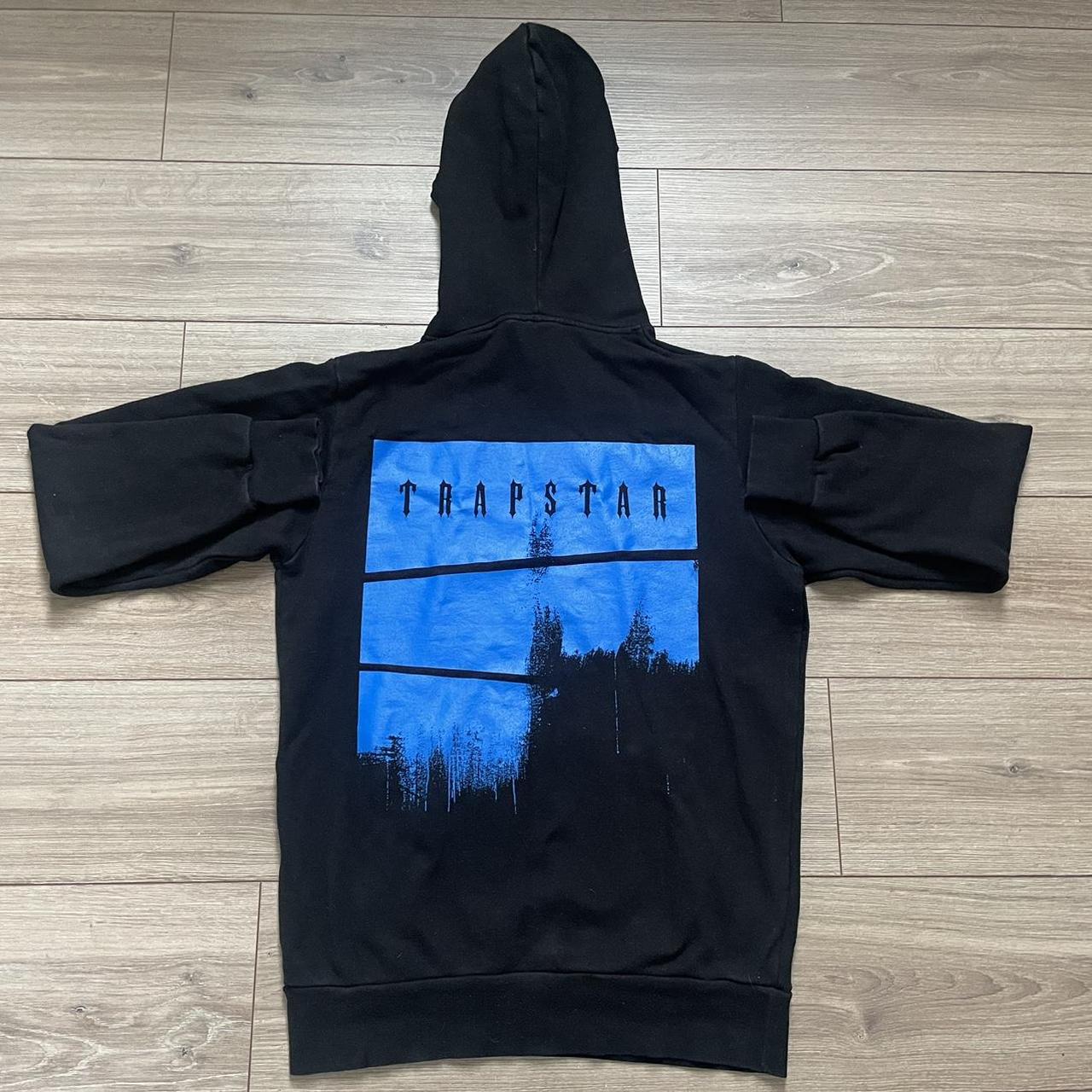 Black and Blue Trapstar Graphic Hoodie - Size Medium - Depop