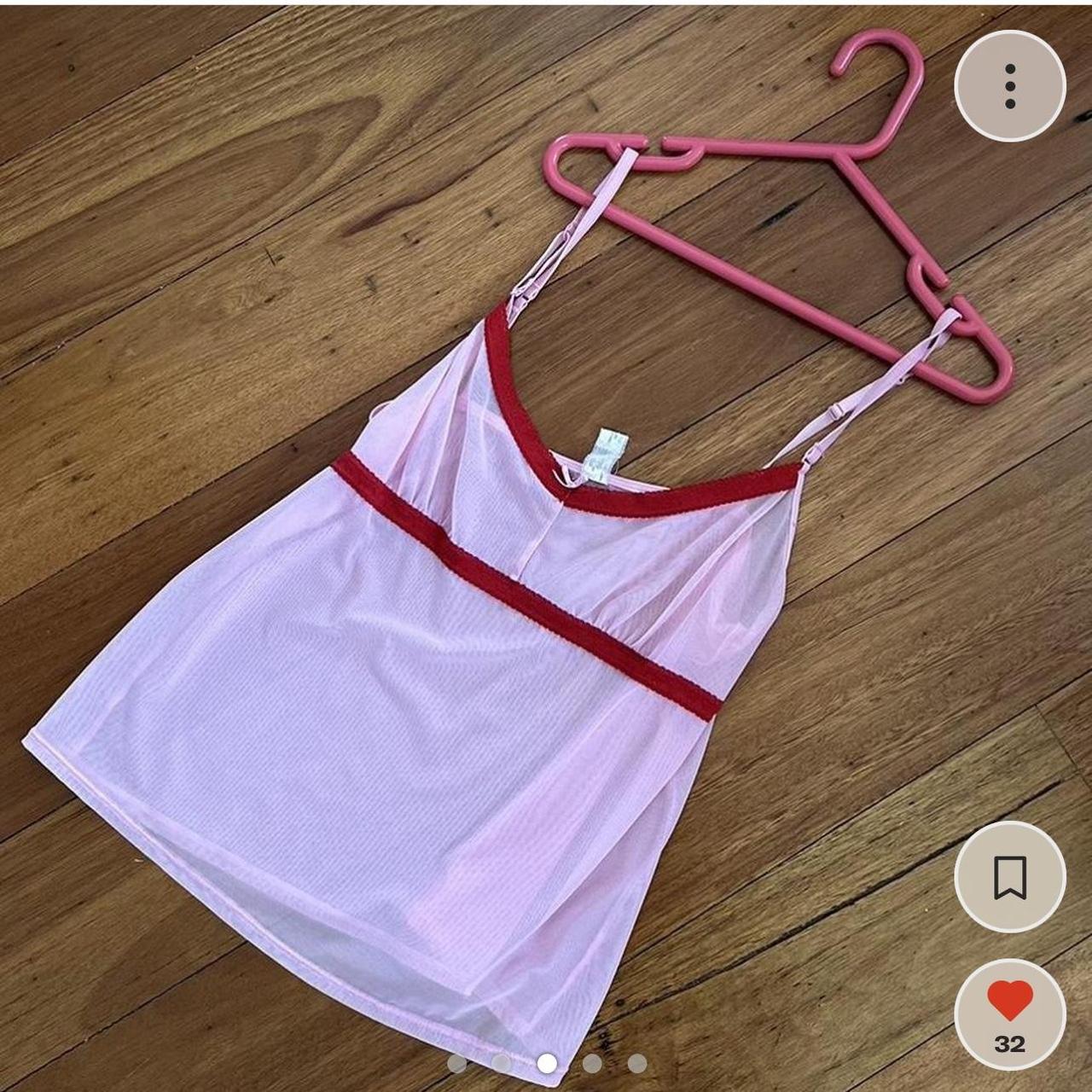 ‼️REPOP‼️ Pink and red cutsey festival mesh sheer... - Depop
