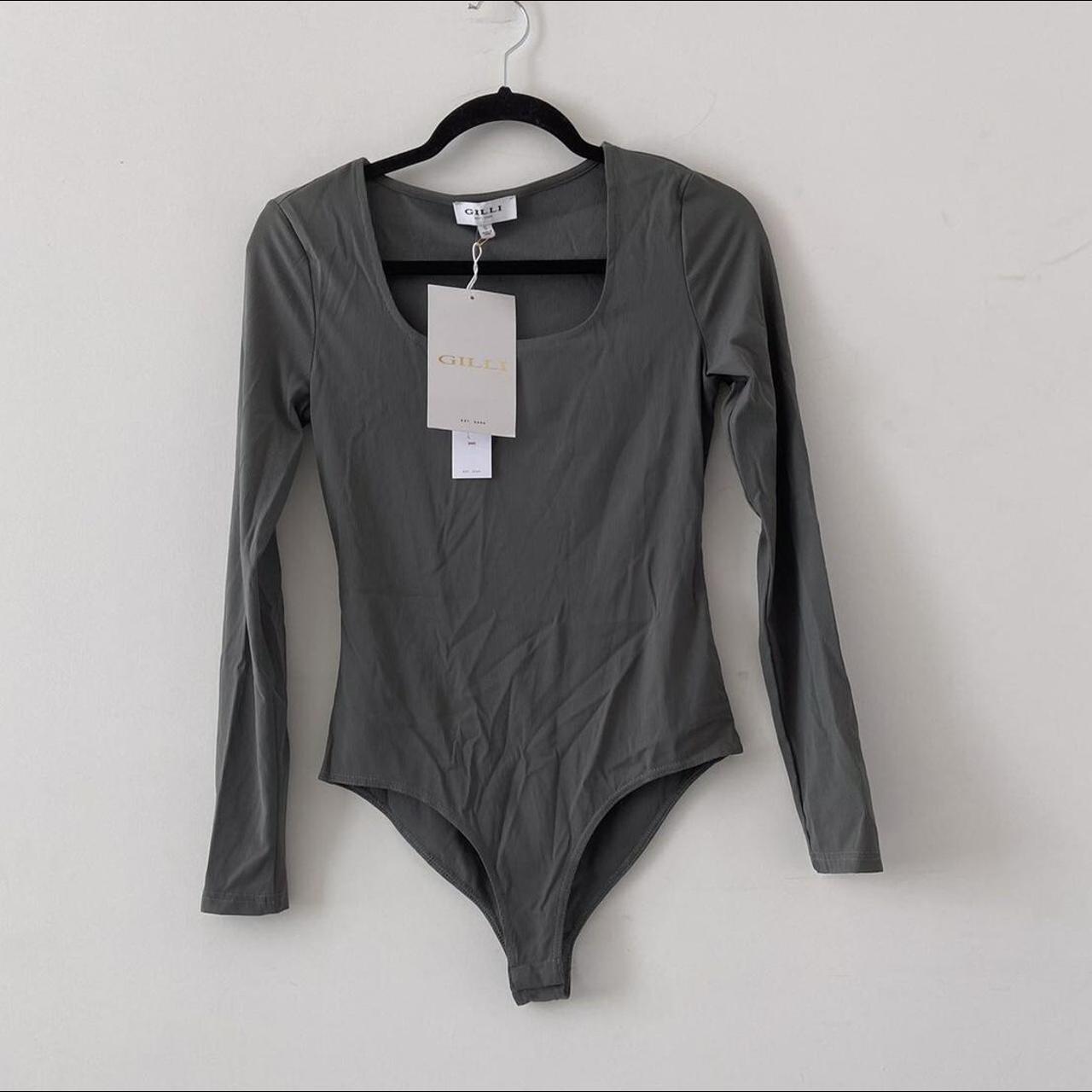 Gilli Women’s Long Sleeve Square Neck Bodysuit Size... - Depop