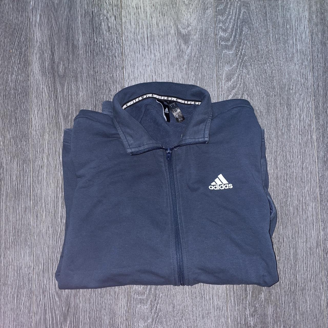 🧞‍♂️Blue and green retro Adidas jumper Great piece in... - Depop