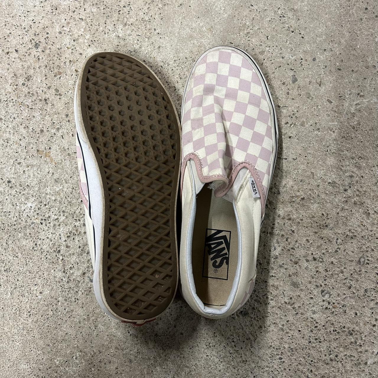 pink and white checkered vans! women’s size US... - Depop