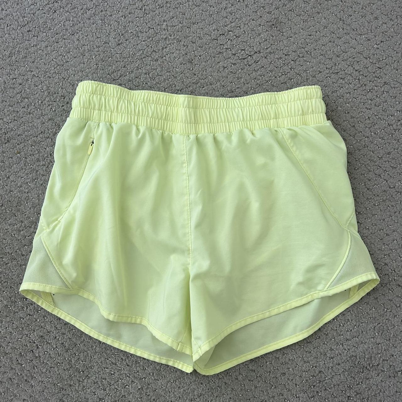 neon yellow all in motion track shorts from target... - Depop