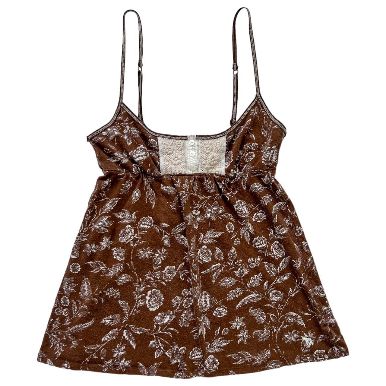 Y2K Abercrombie & Fitch Babydoll Tank top brown... - Depop