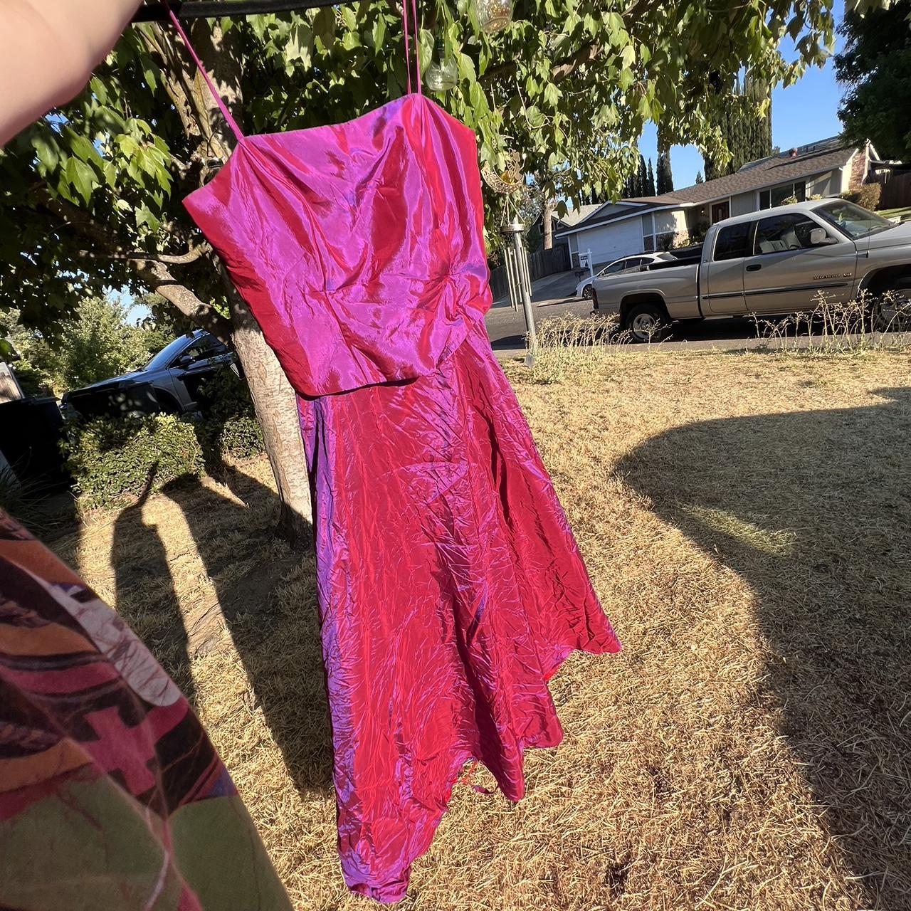 Adorable gothic vampire maxi iridescent prom dress... - Depop