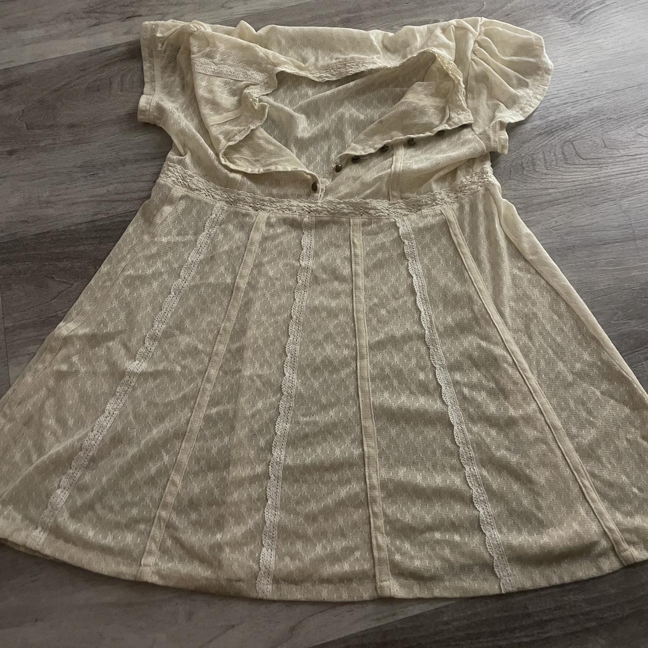 dainty sheer off white top fits so well but i’m so... - Depop