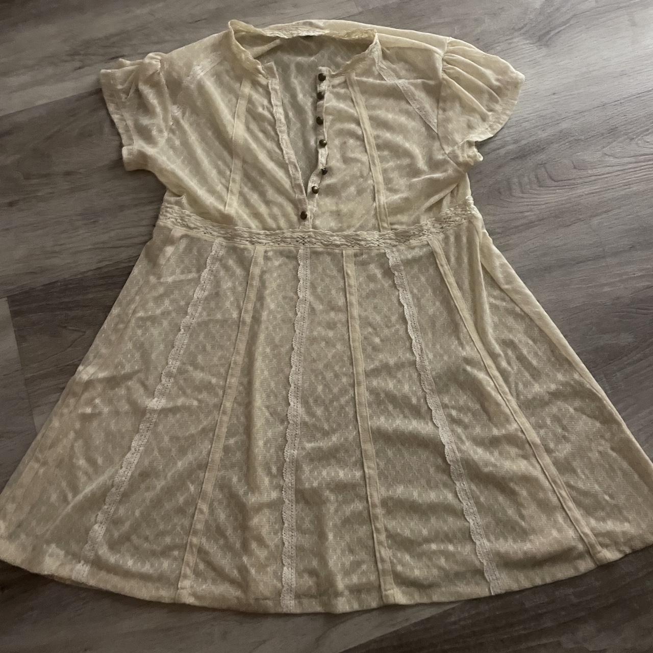 dainty sheer off white top fits so well but i’m so... - Depop