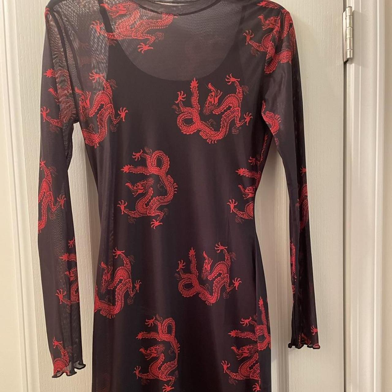 mesh dragon dress -comes with black underdress -soft... - Depop