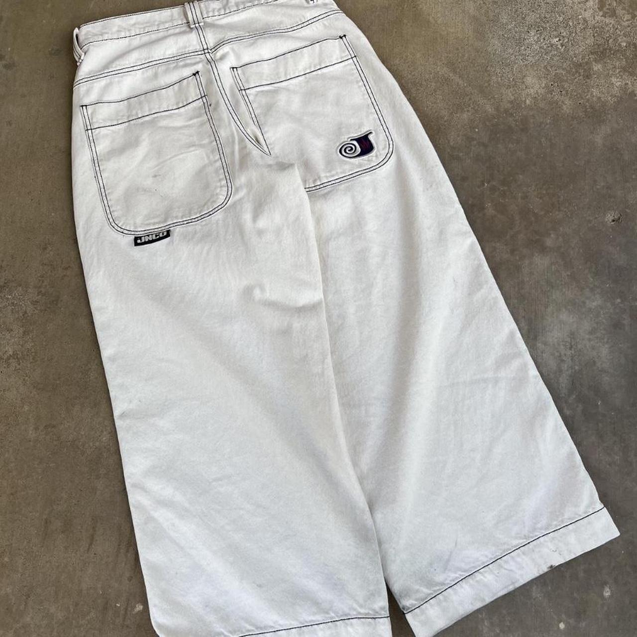 JNCO jeans vintage rare white twin cannons y2k... - Depop