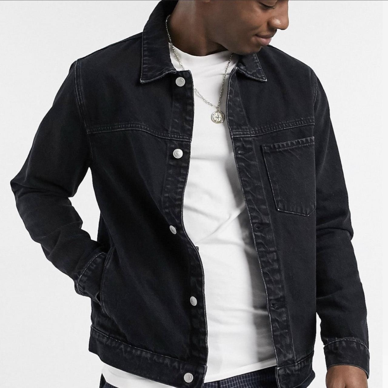 Topman organic black denim jacket Mens size M Never... - Depop