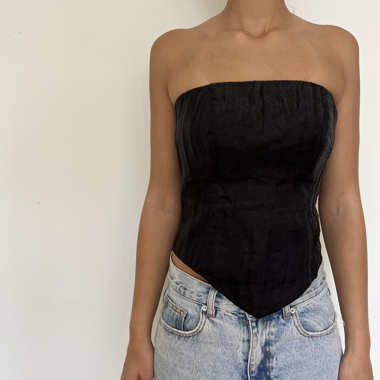 Black strapless corset top - Depop