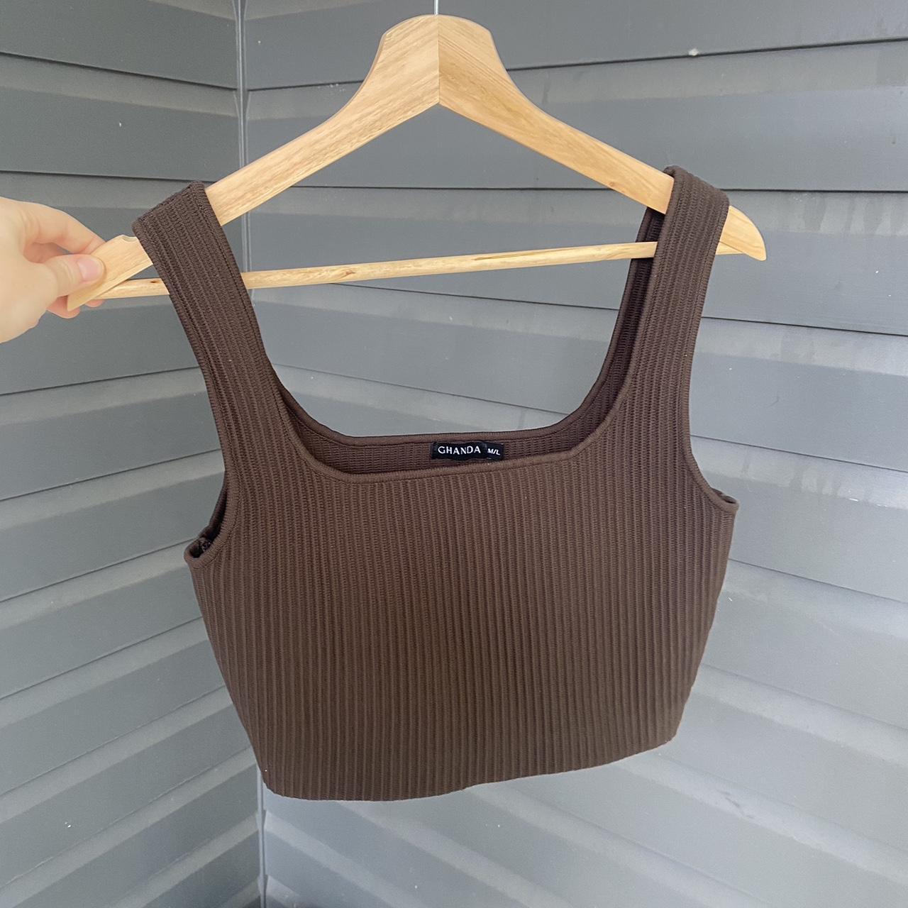 Ghanda brown tank size m/L - Depop