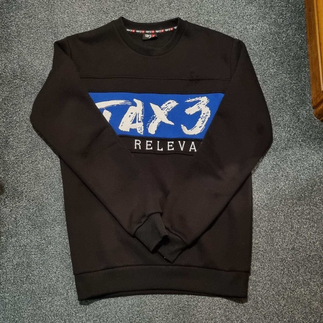 Mens Black and blue TAX3 Relevant tracksuit size... | Depop