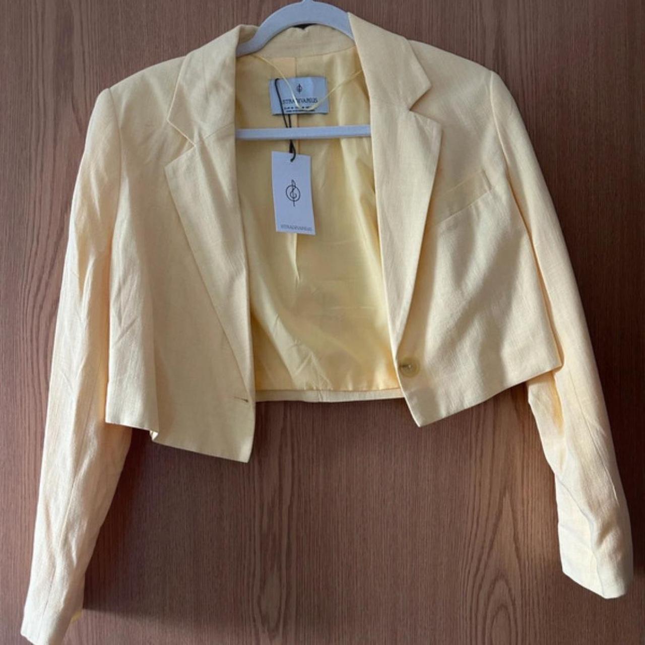 - Stradivarius Cropped Yellow blazer - New with... - Depop