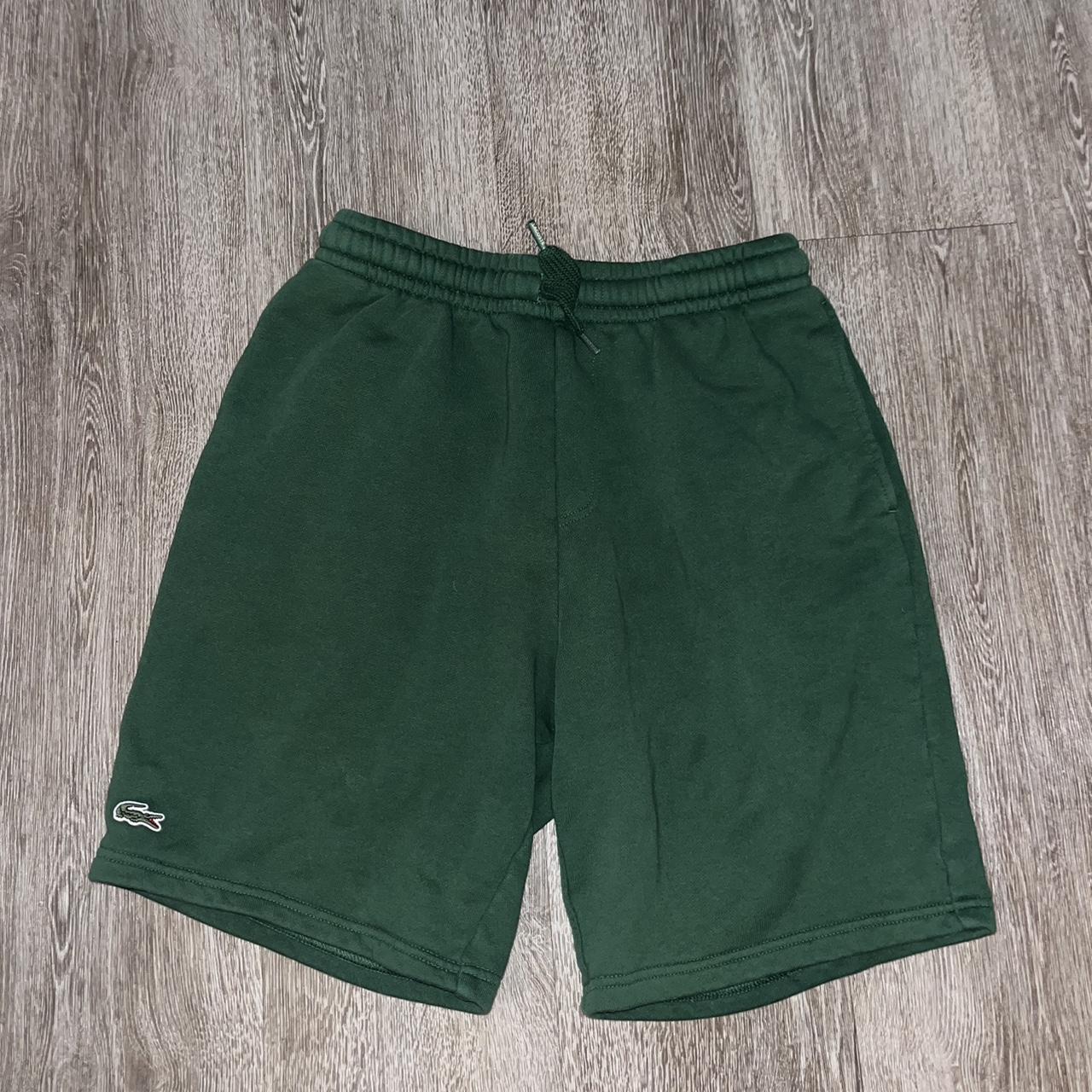 Green Lacoste shorts size medium like new - Depop