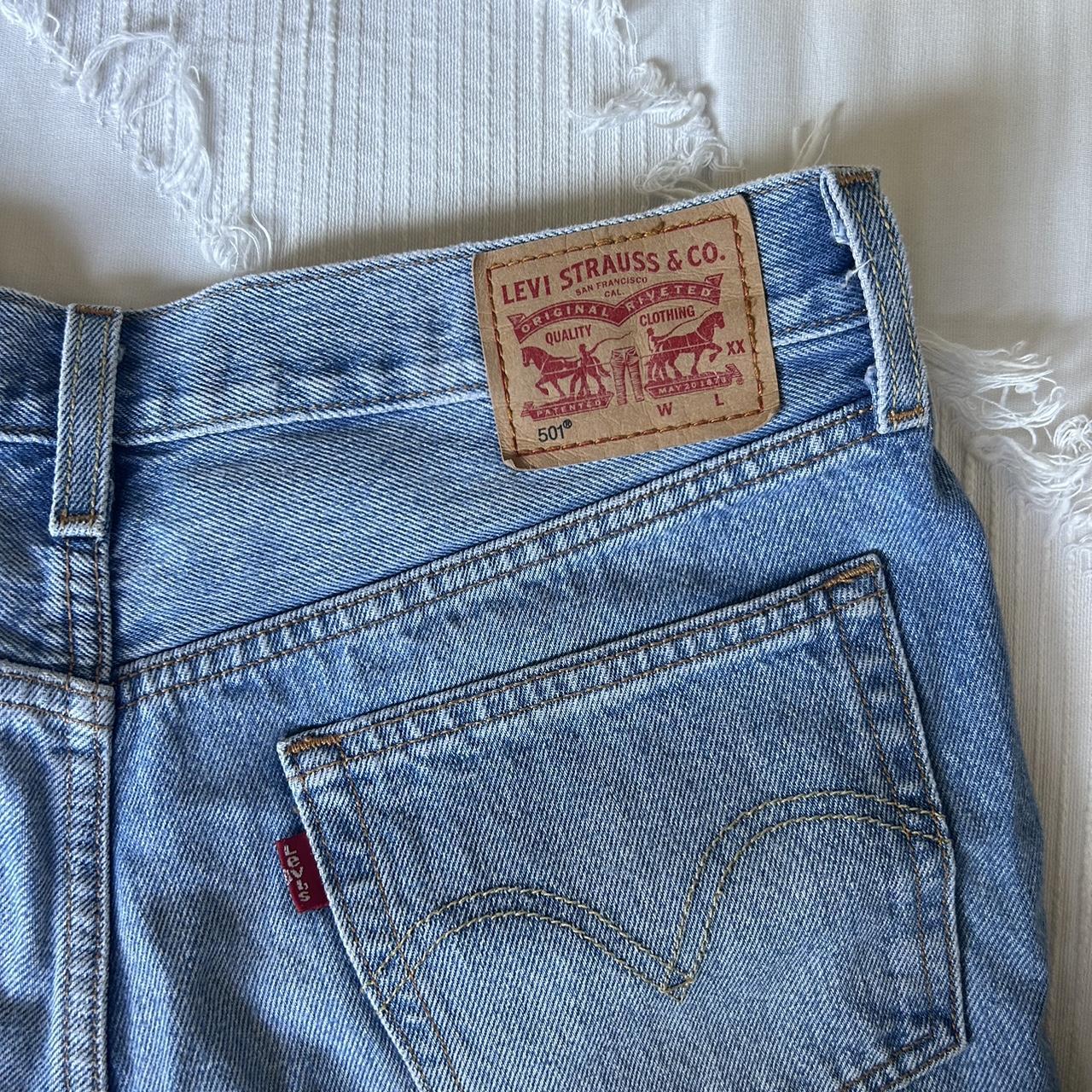 levi low rise shorts 501 no size on but cld fit... - Depop