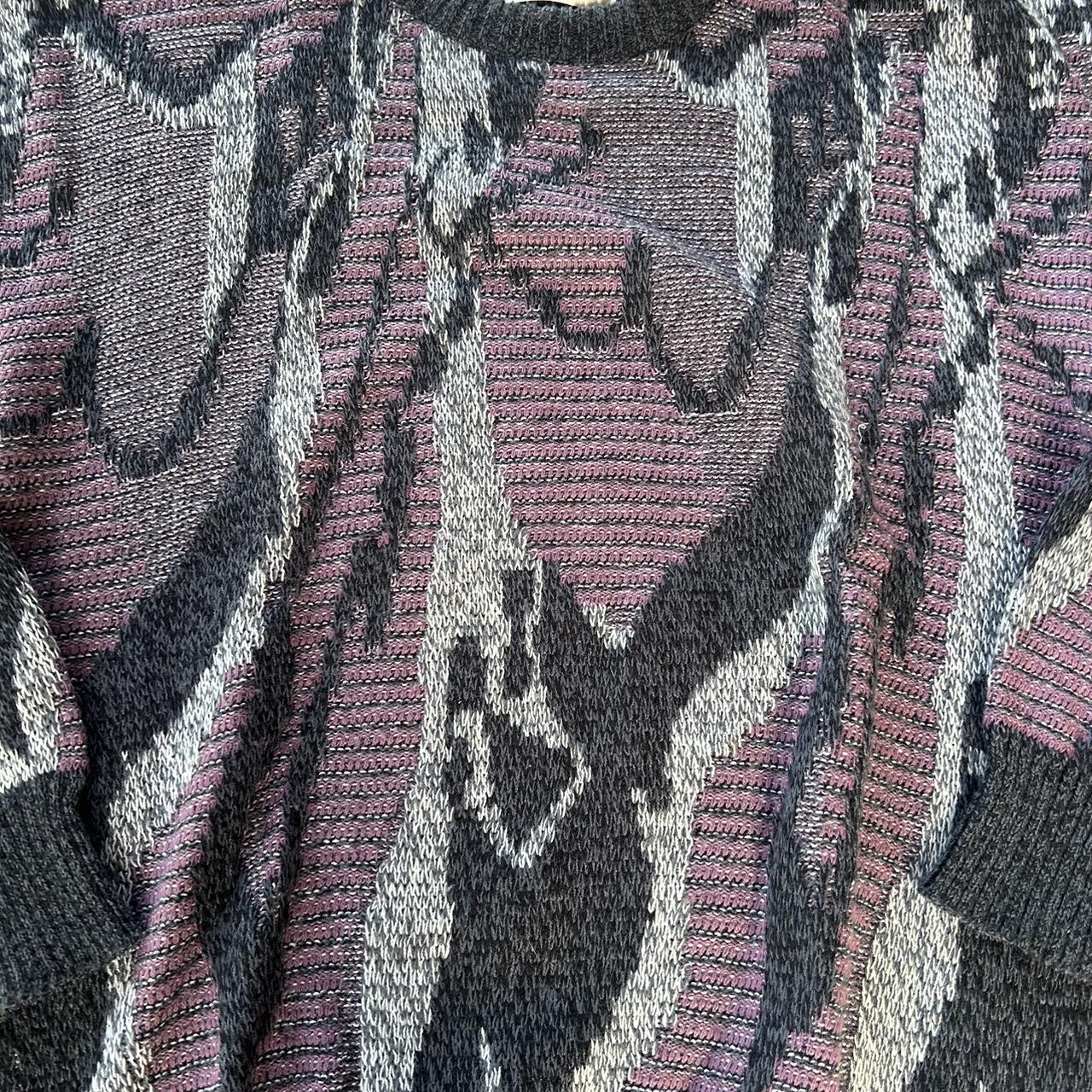 vintage coogi style pattern crewneck sweater... - Depop