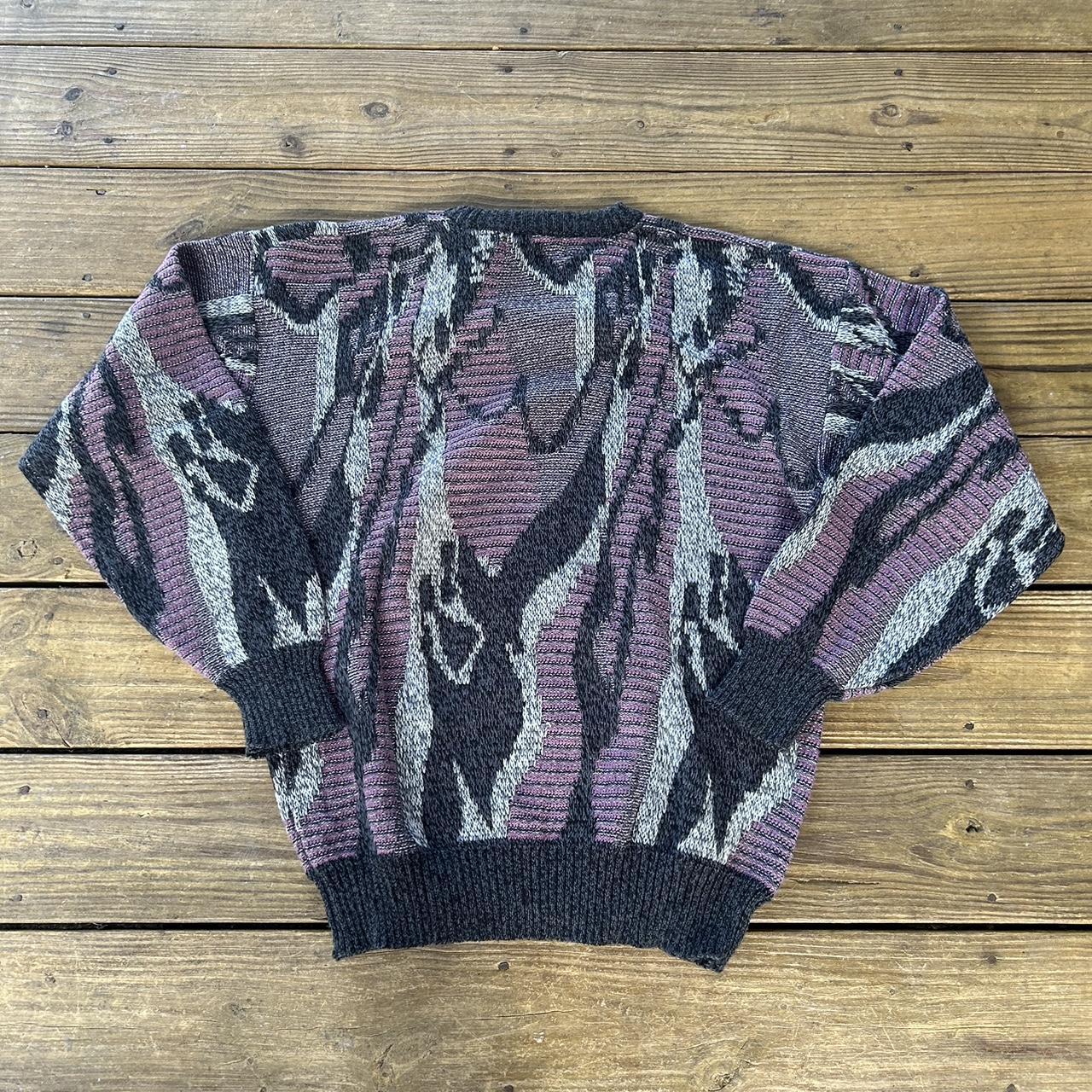 vintage coogi style pattern crewneck sweater... - Depop