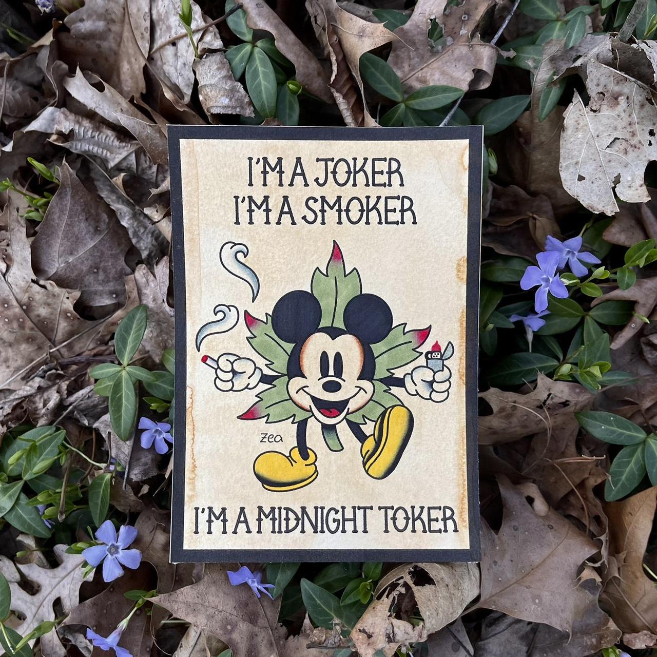 Mickey Mouse midnight toker leaf Steve miller band... - Depop