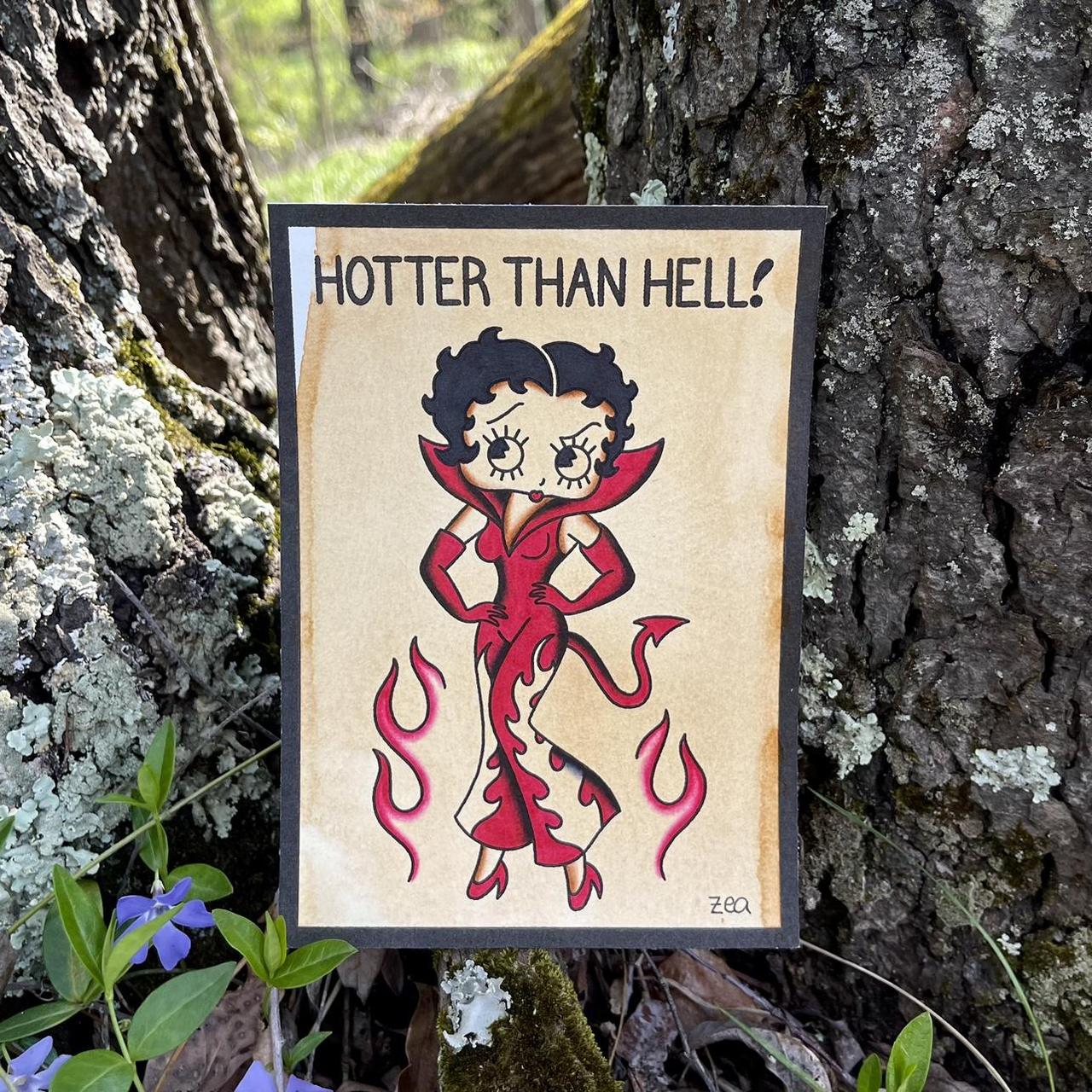 Betty Boop Fire costume hotter than hell tattoo... - Depop