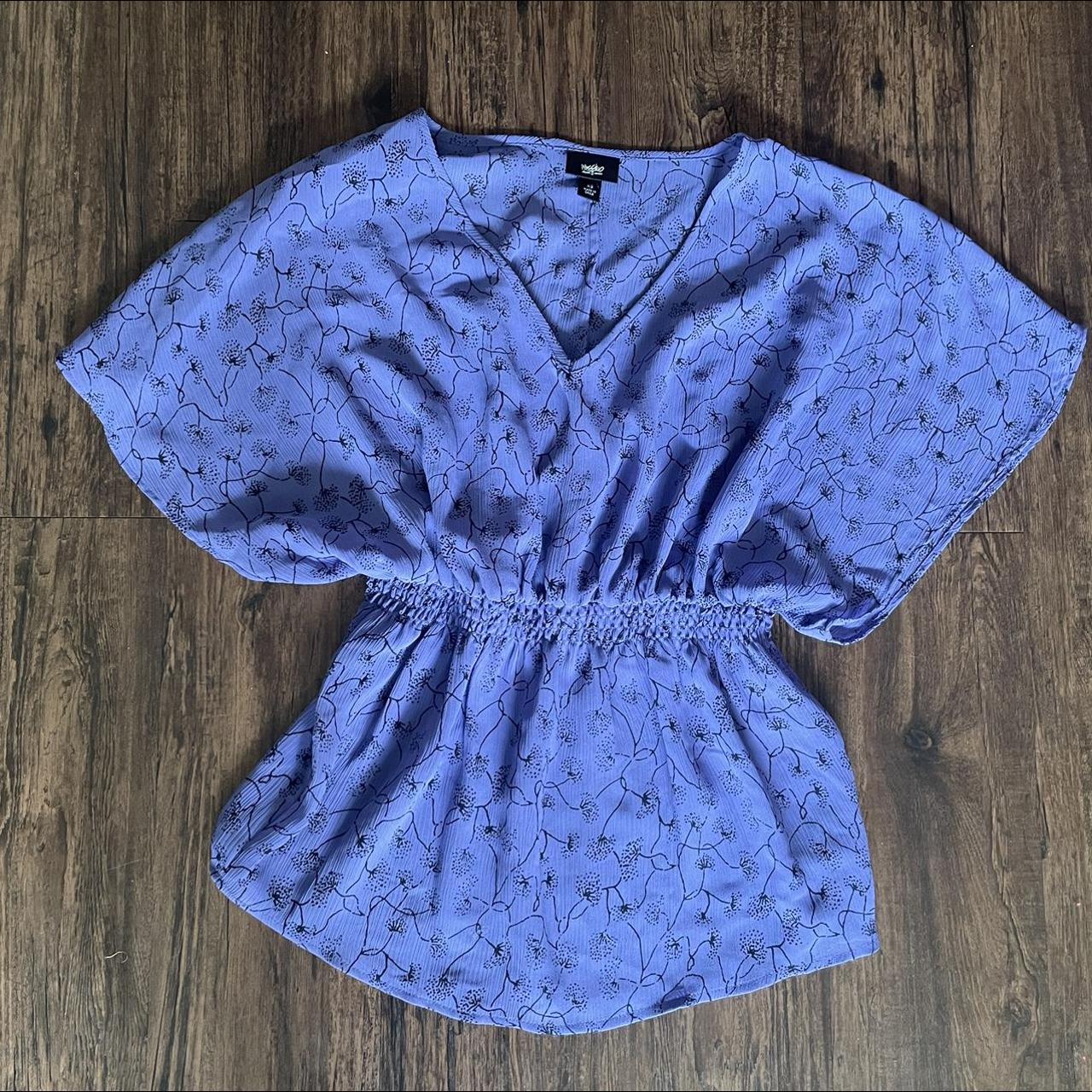 Vintage Beautiful periwinkle summer spring blouse,... - Depop