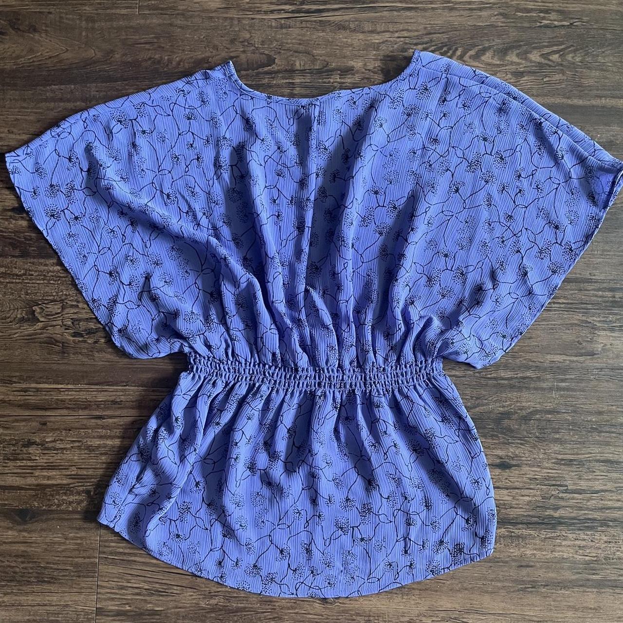 Vintage Beautiful periwinkle summer spring blouse,... - Depop