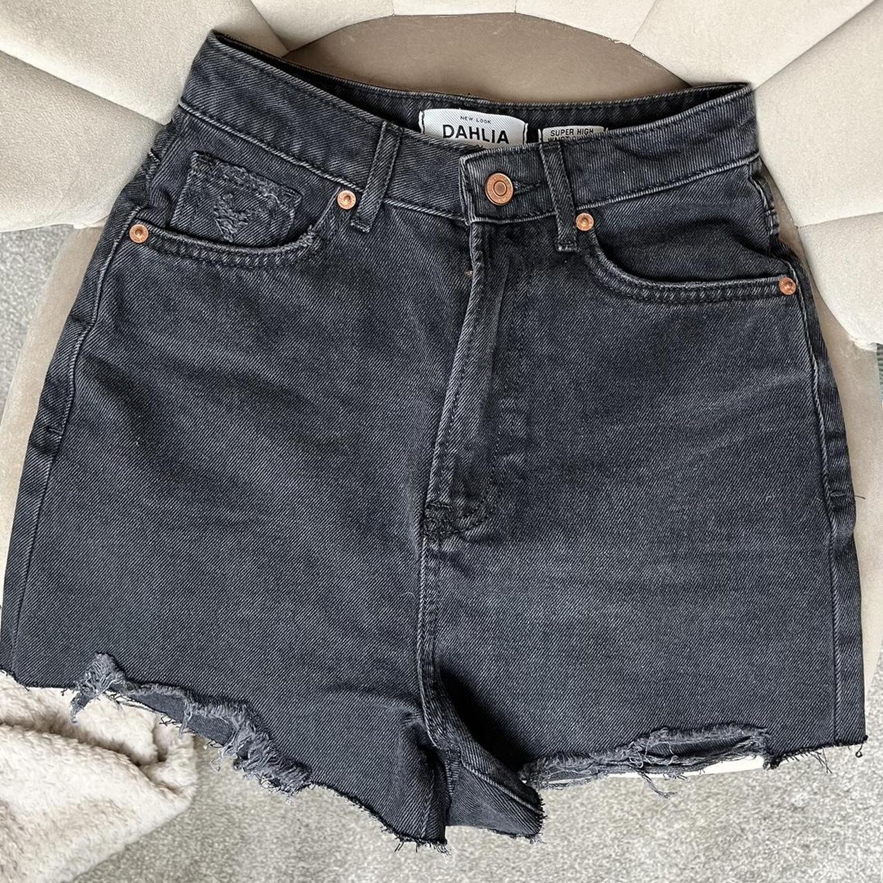 New look super high waisted black denim shorts size... - Depop