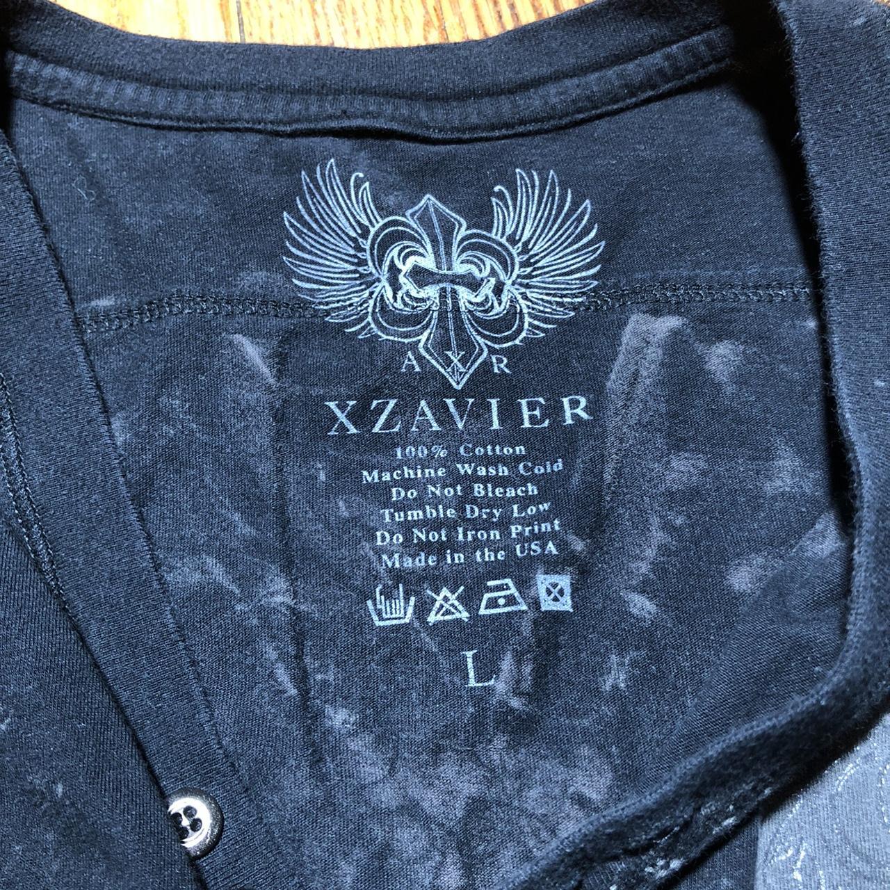 Cyber Y2K Mall Goth Xzavier Three Button Henley... - Depop