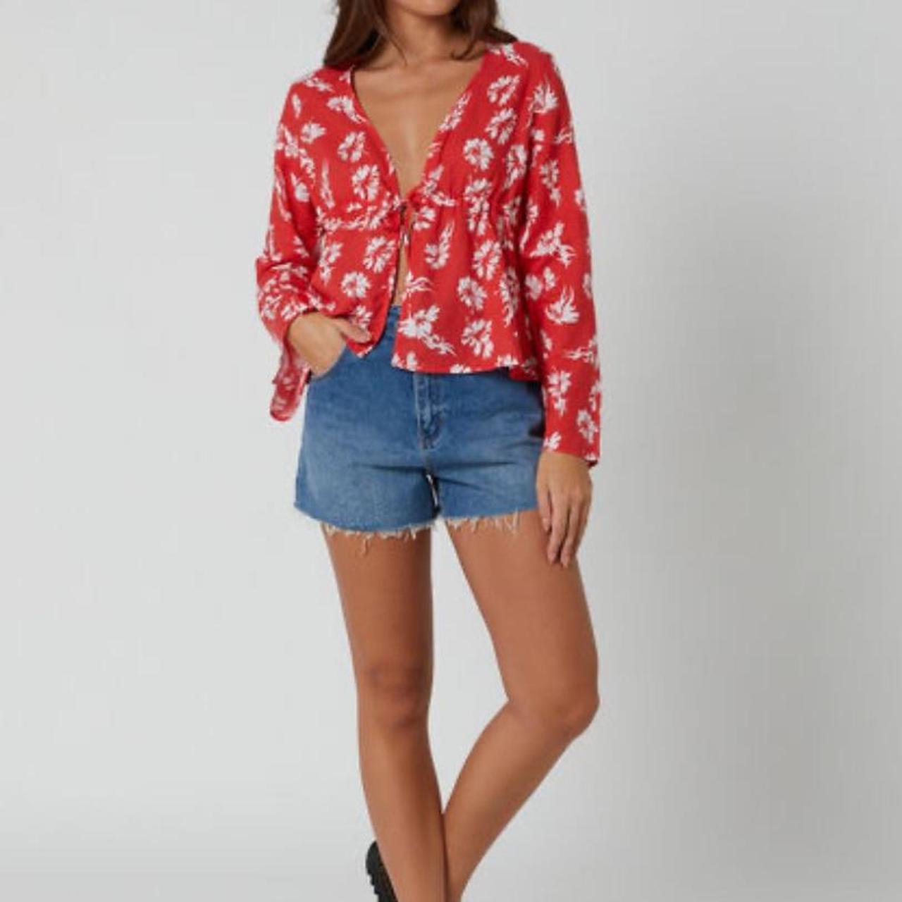 AFENDS Long sleeve tie up top Originally purchased... - Depop