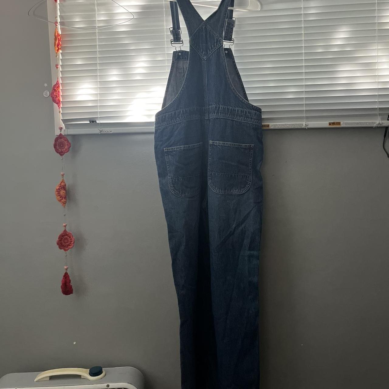 GAP XS/S long dark washed denim overalls - Depop