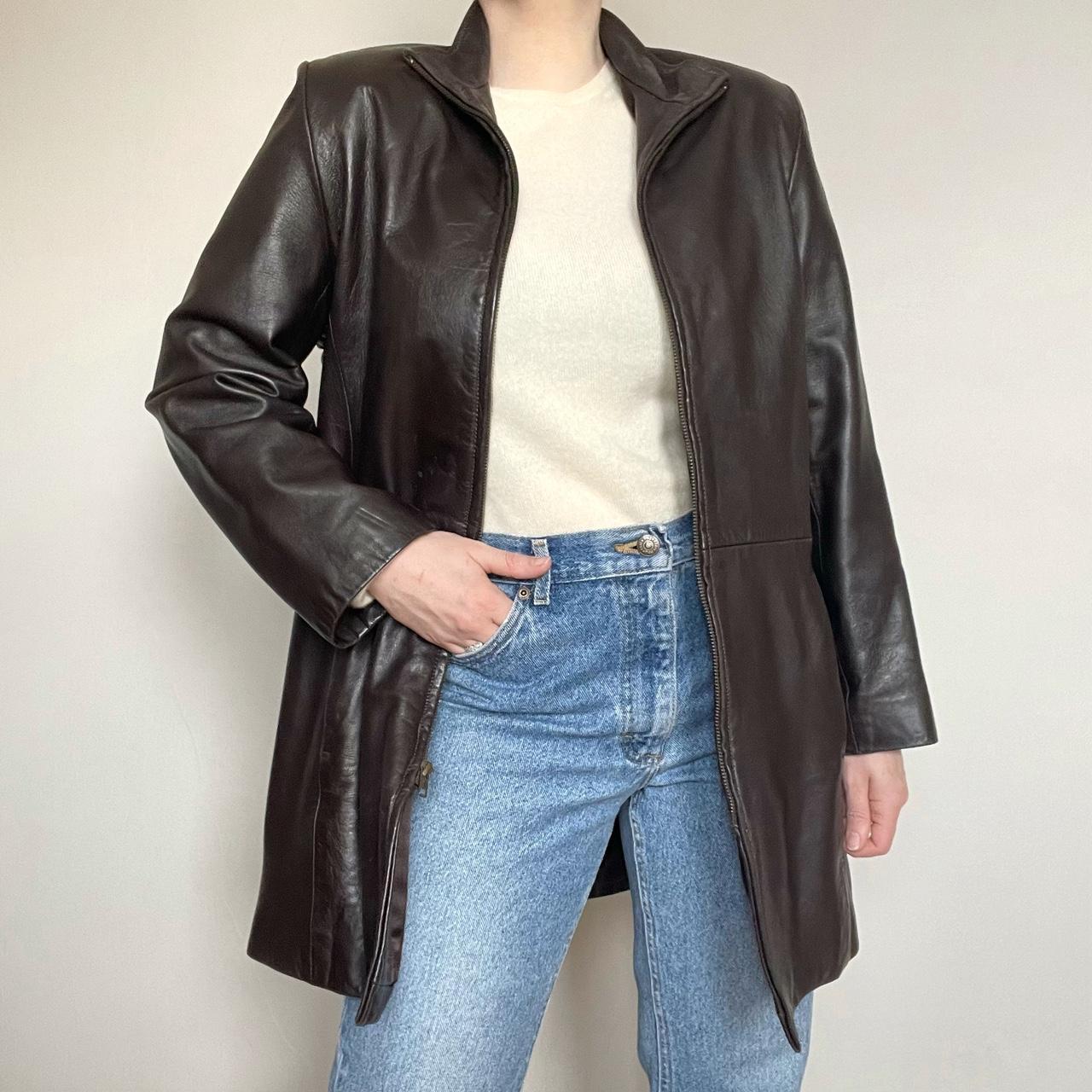 Vintage 90s Ocean West Chocolate Brown Leather... - Depop