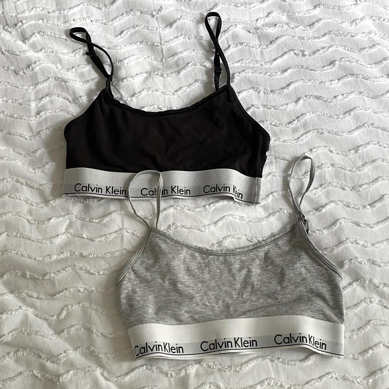 CALVIN KLEIN BRALETTES (2) - BLACK & MARLE... | Depop