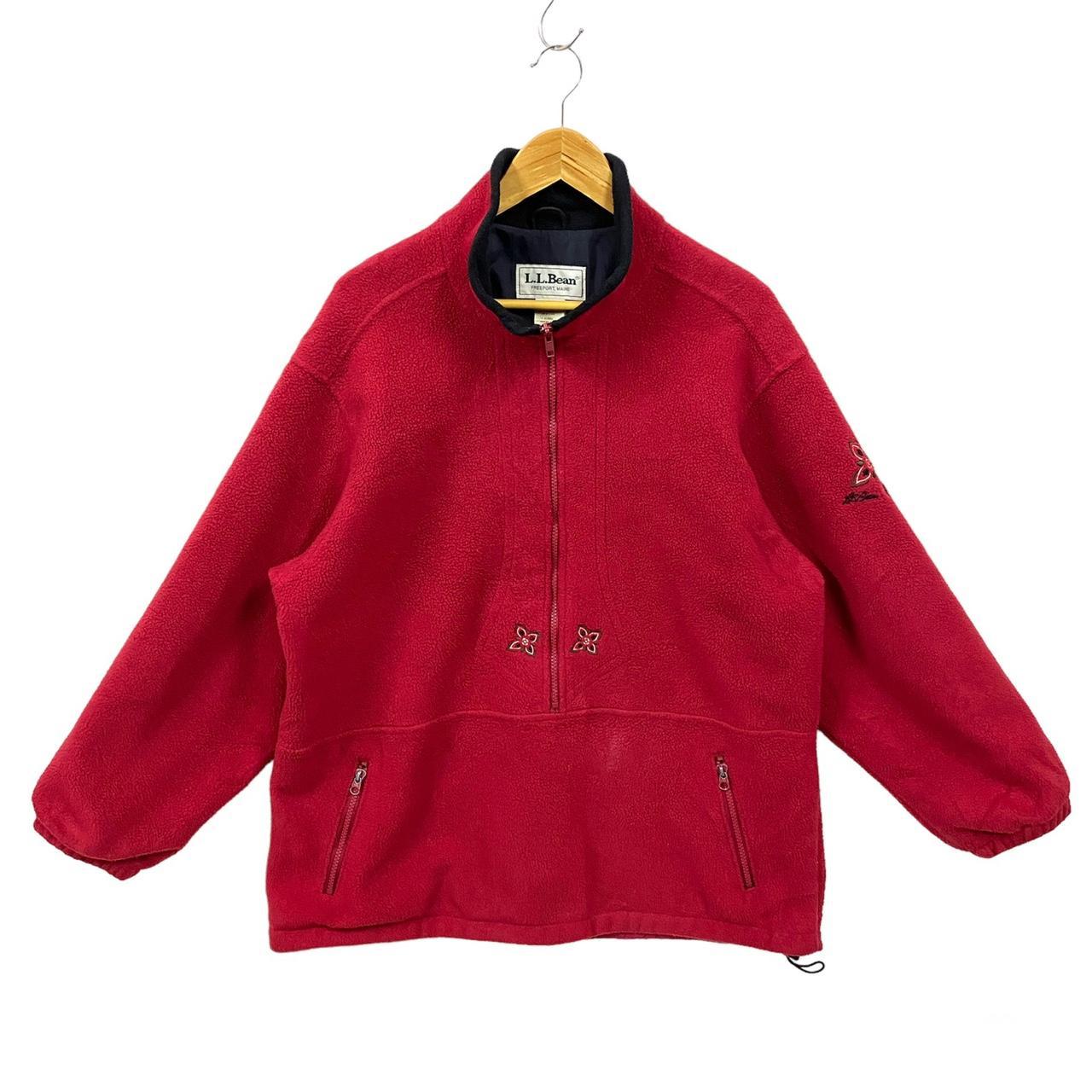 Vintage LL Bean Fleece Jacket 3/4 Zip Pullover... - Depop