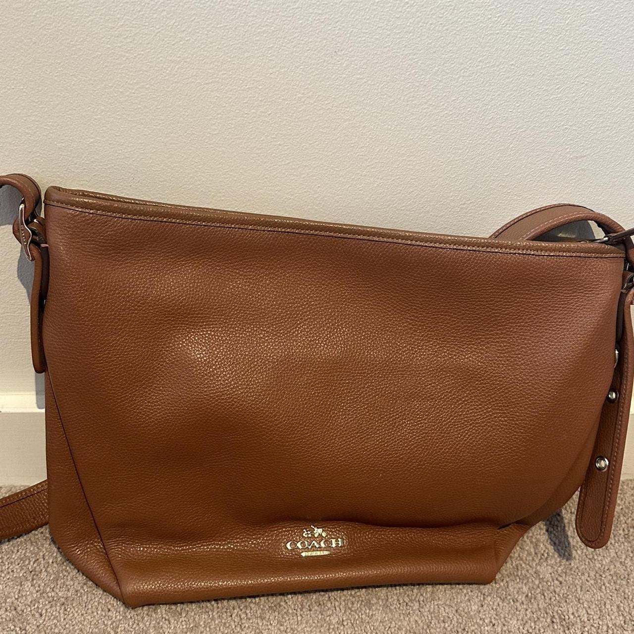 Authentic Coach Tan leather bag with strap.... - Depop