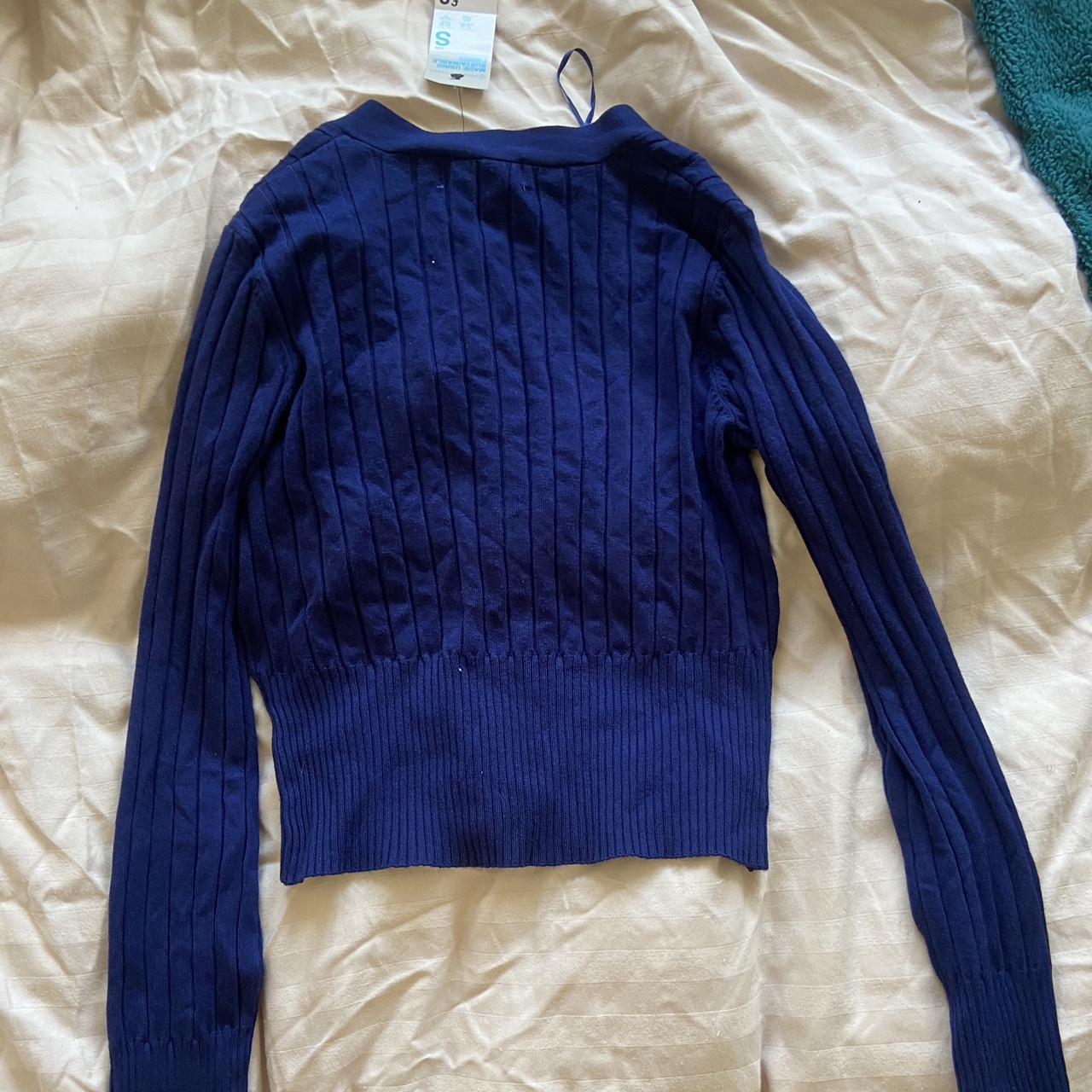 Brand new royal / navy blue, button up crop... - Depop