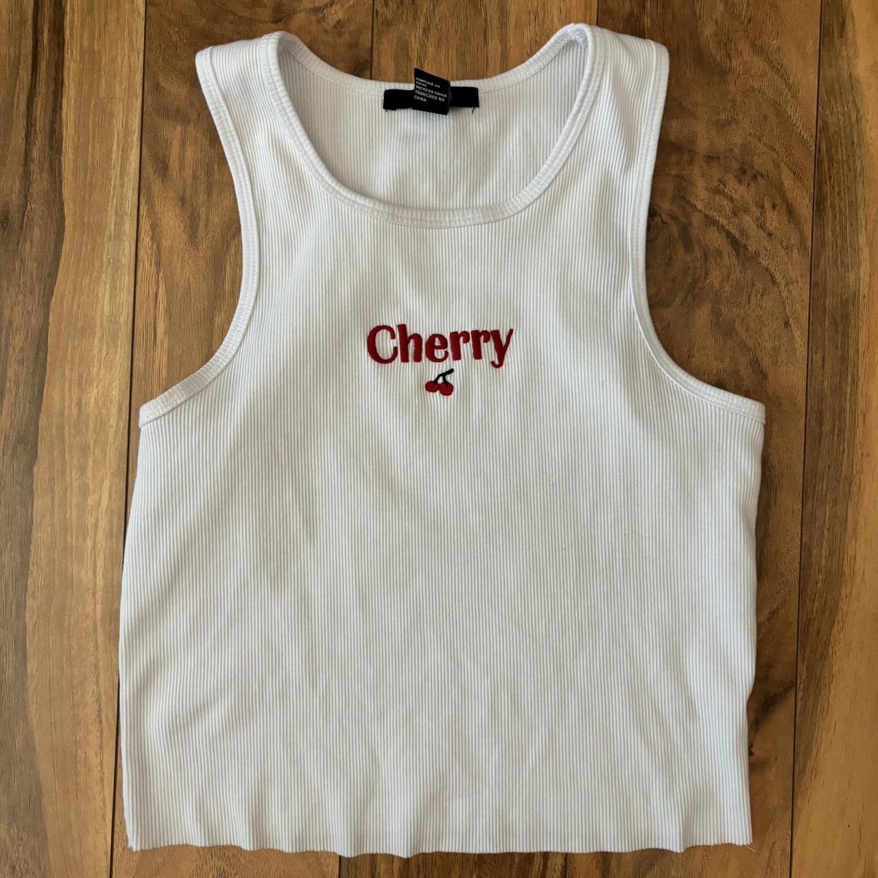 Forever 21 Cherry tank top. Size is large. Worn a... - Depop
