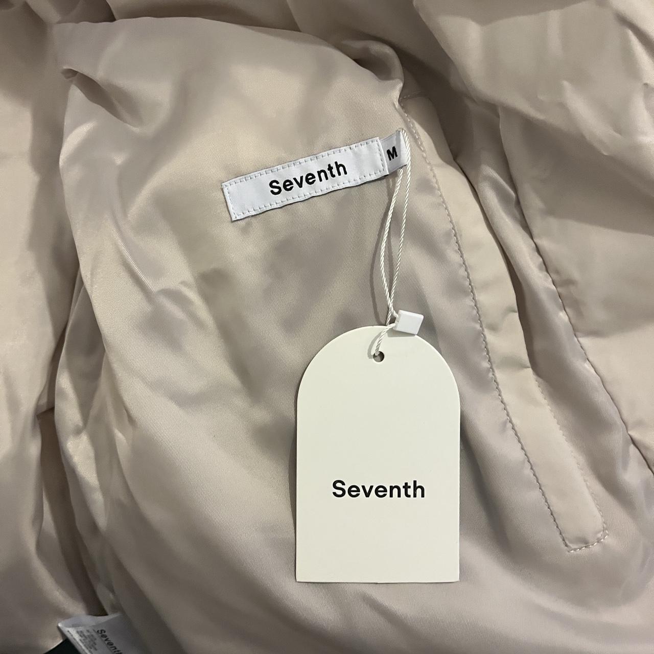 WHITE/CREAM SEVENTH STORES SPACE COAT SIZE M Feel... - Depop