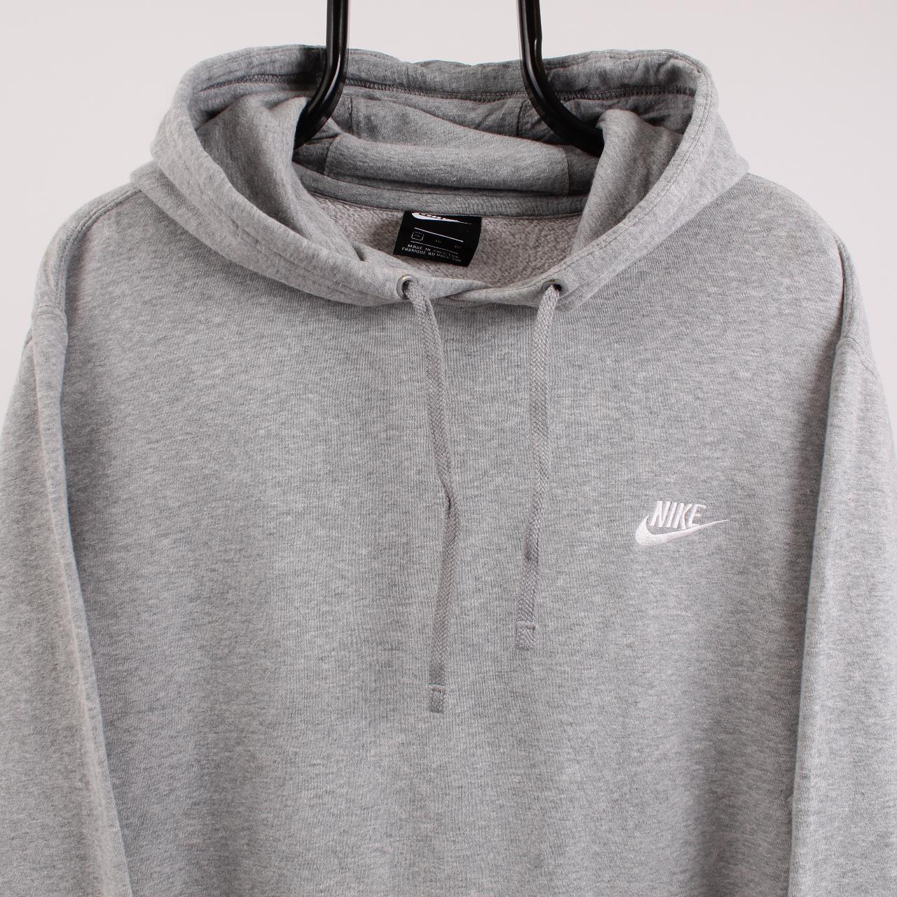 Vintage Men's Nike Embroidered Spell Out Grey Pull... - Depop