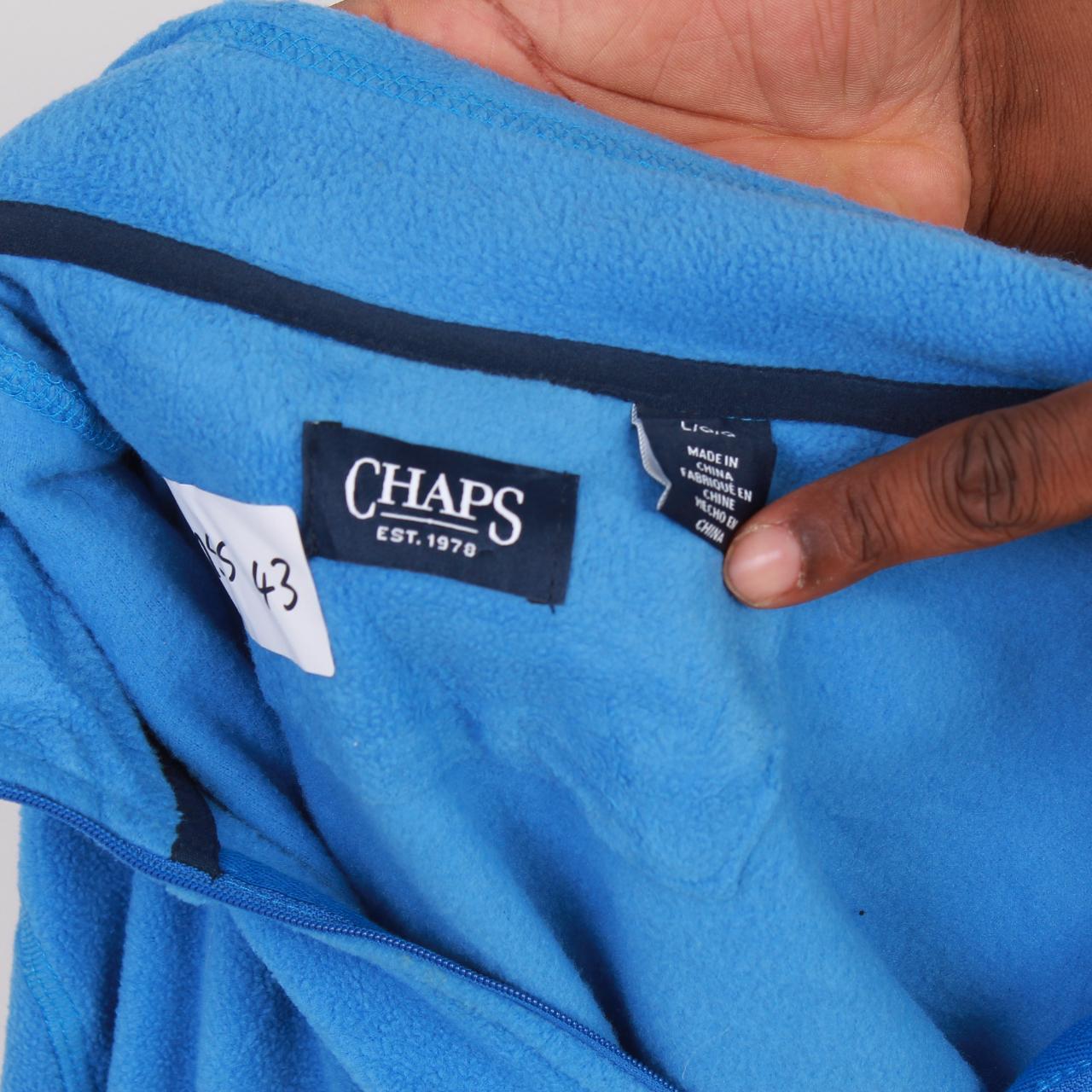 "Men's Vintage Chaps Blue Fleece quarter zip - Size... - Depop