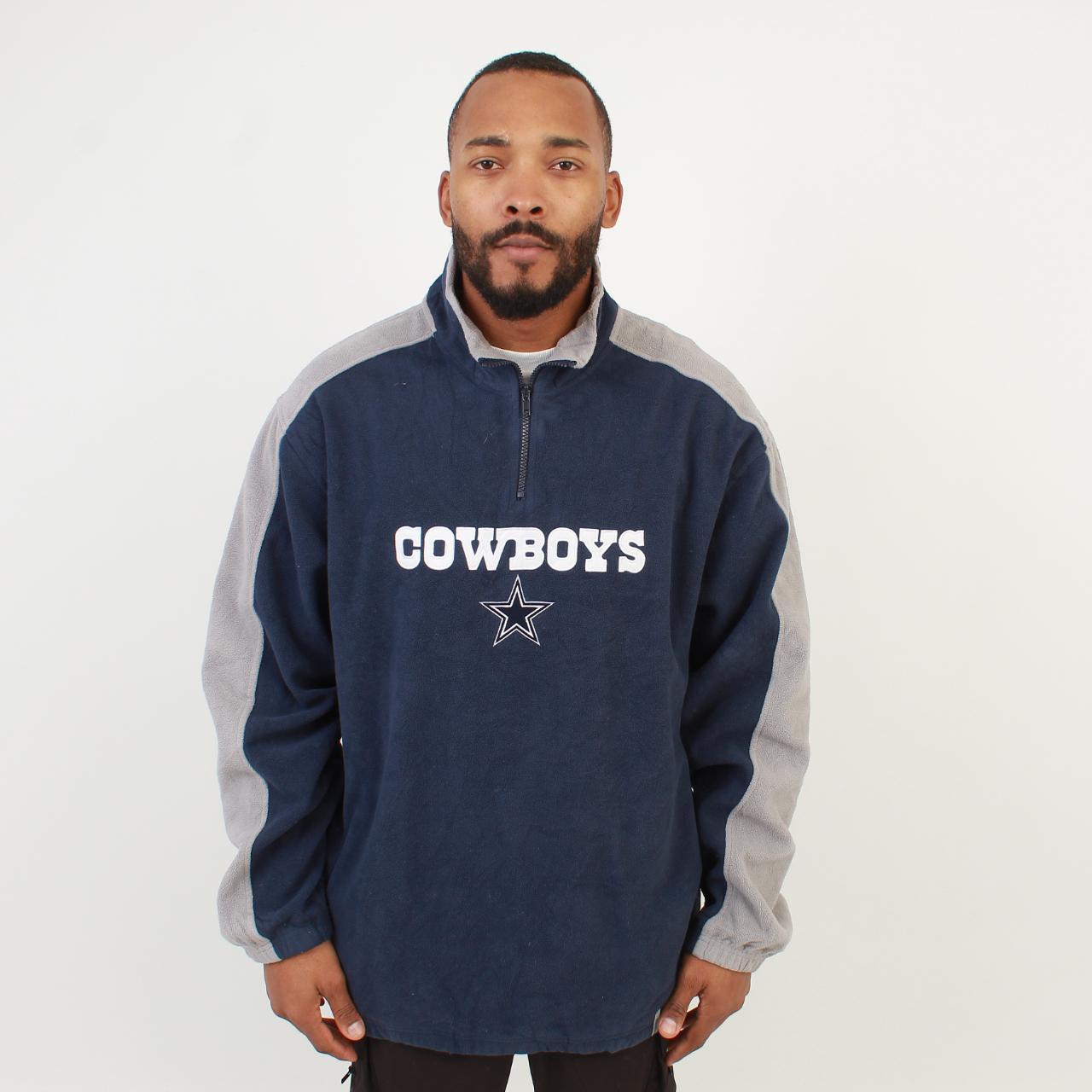 "Men's Vintage NFL Reebok Cowboys Navy Quarter Zip... - Depop