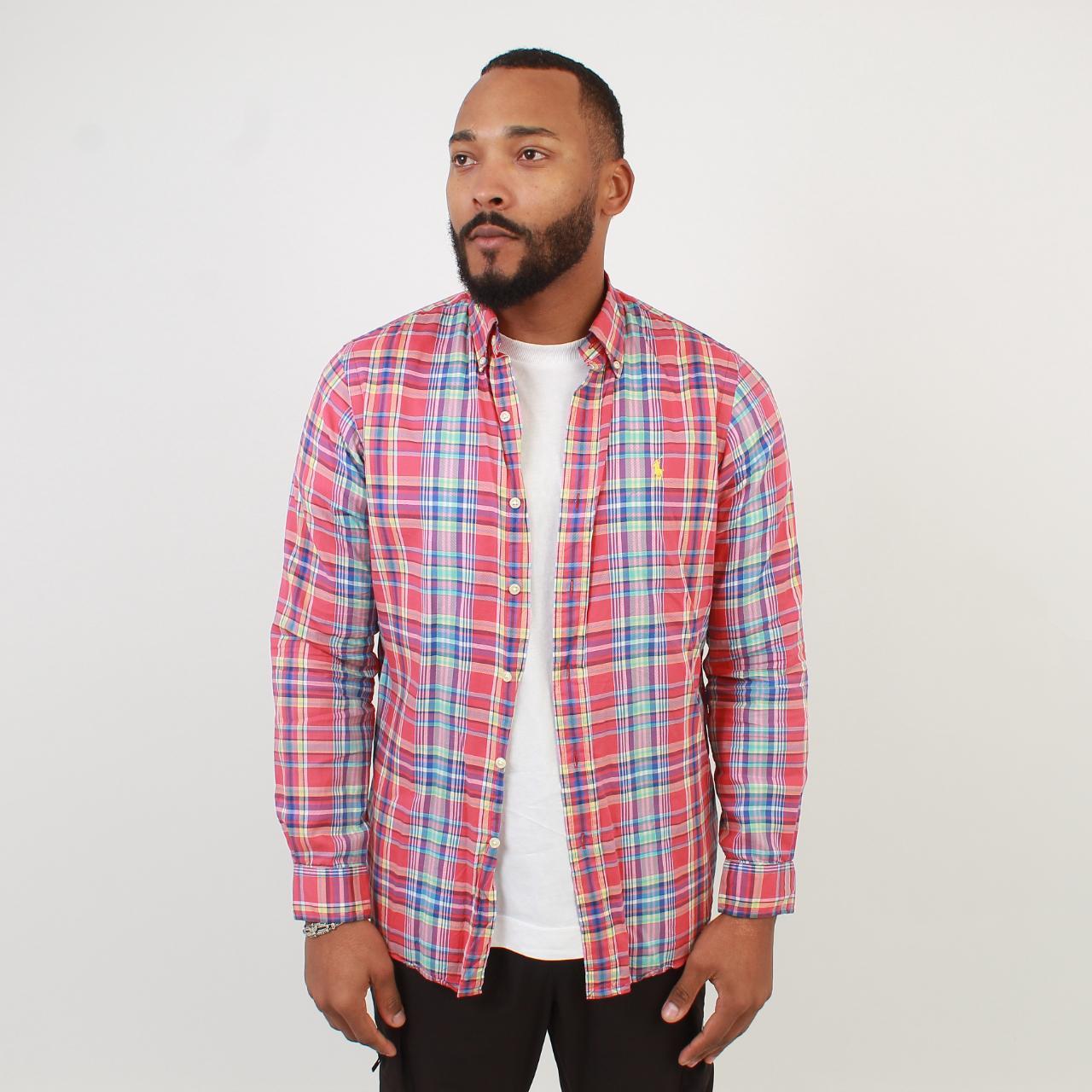 "Men's Vintage Polo Ralph Lauren Red Check Shirt -... - Depop