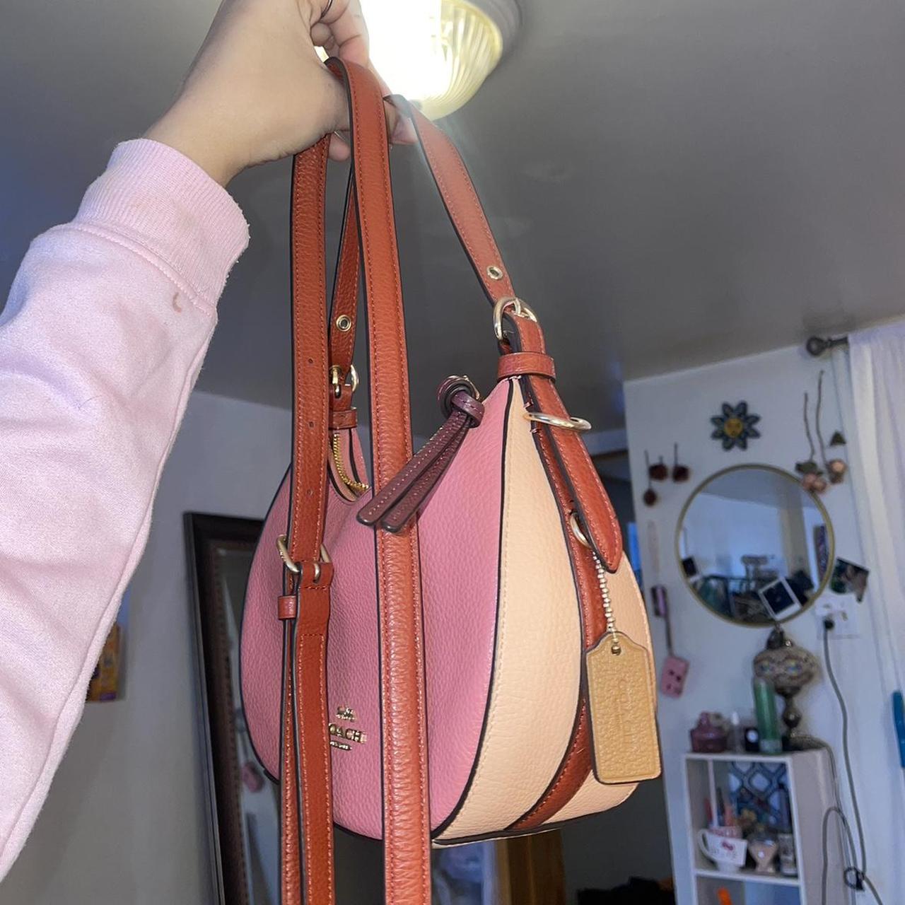 Super cute pink coach shoulder purse!!! Comes with... - Depop